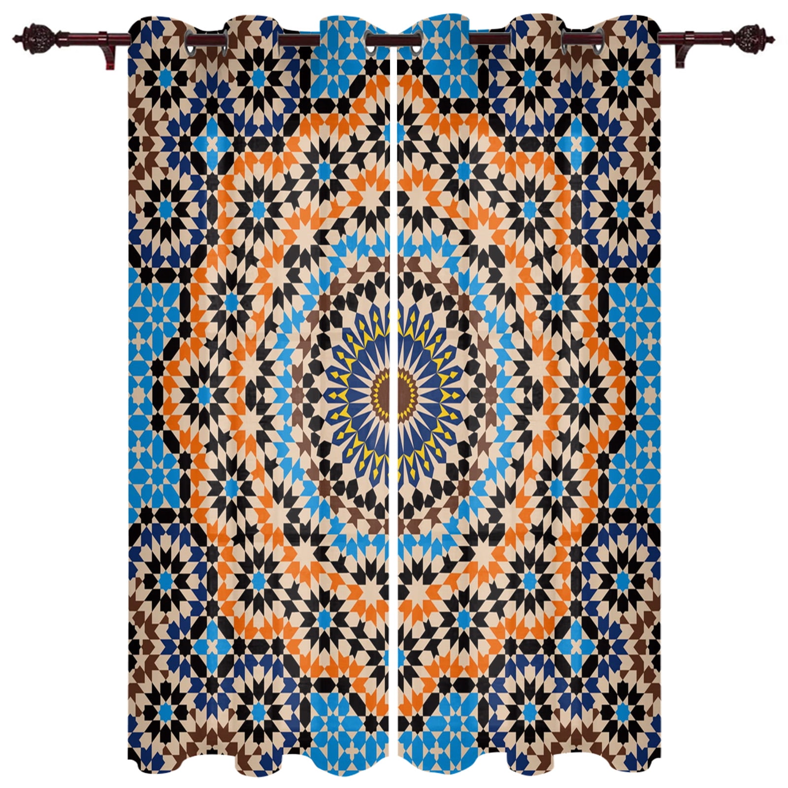 Arab Art Antiquities Style Window Curtains Living Room Kids Room Door ...