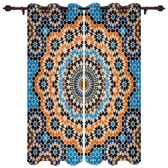 Arab Art Antiquities Style Window Curtains Living Room Kids Room Door ...