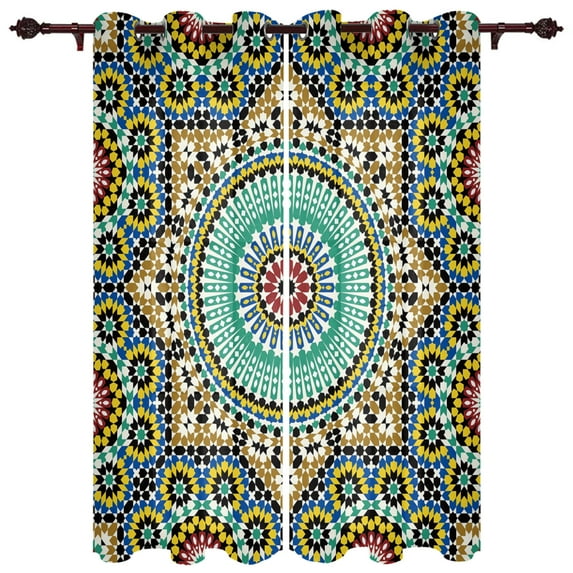 Arab Art Antiquities Style Window Curtains Living Room Kids Room Door ...