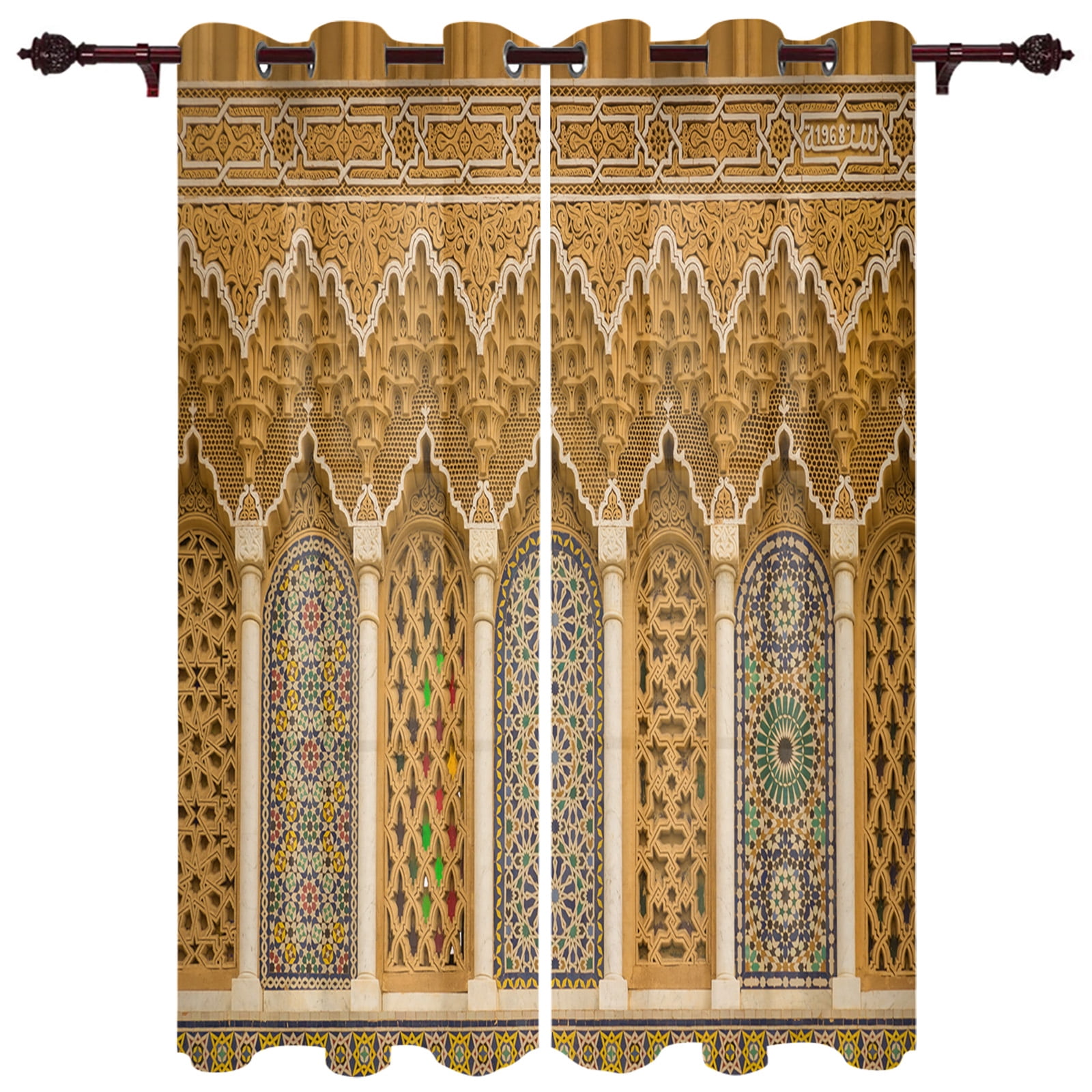Arab Art Antiquities Style Window Curtains Living Room Kids Room Door ...