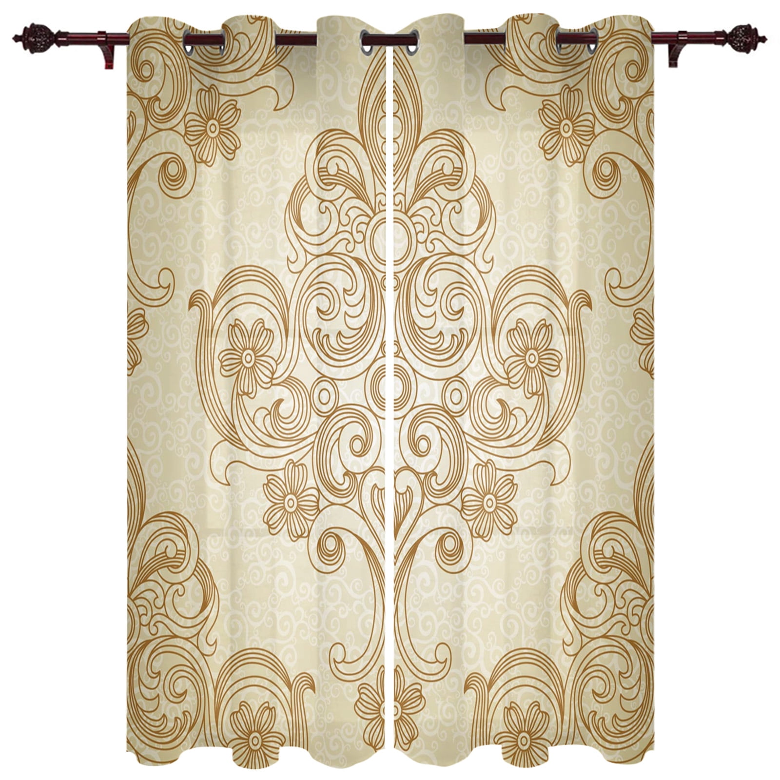 Arab Art Antiquities Style Window Curtains Living Room Kids Room Door ...