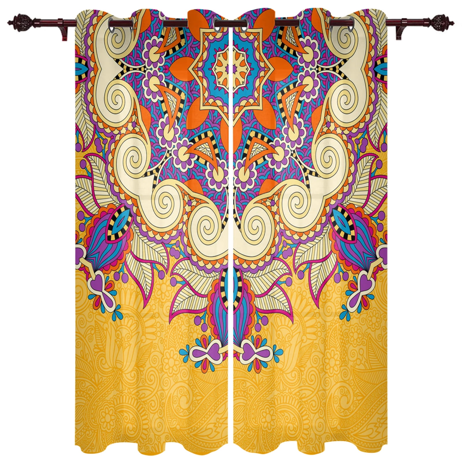 Arab Art Antiquities Style Window Curtains Living Room Kids Room Door ...