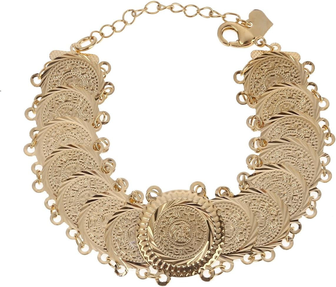 Arab Bracelet Gold Color Coins Bangle Islam Middle East Chain Jewelry ...