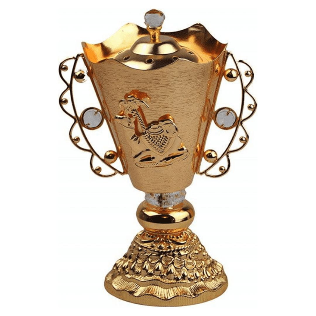 Arab Incense Bakhoor Burner - 8 inch Golden by Intense Oud - Walmart.com