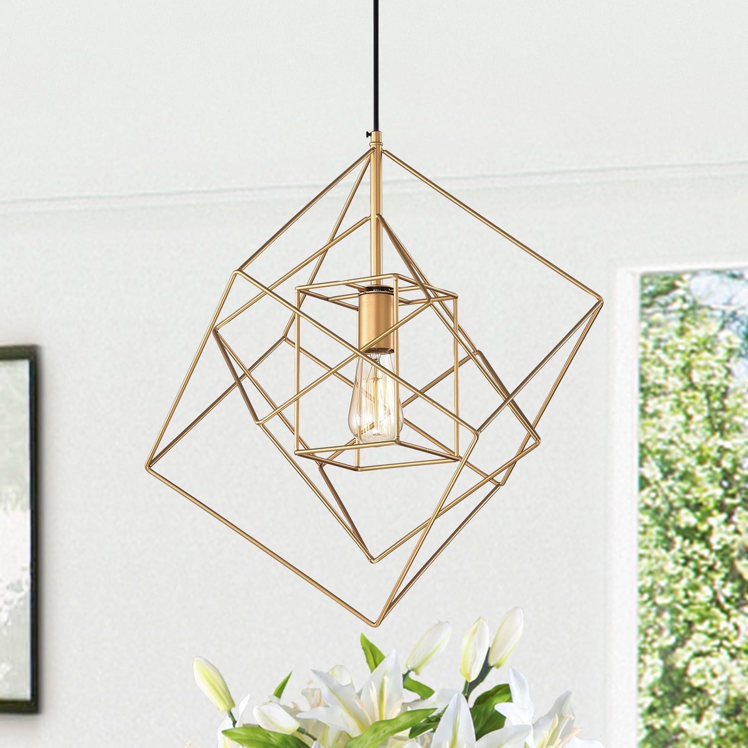 Arabella Gold 1-Light Pendant with Clear Shade - Walmart.com