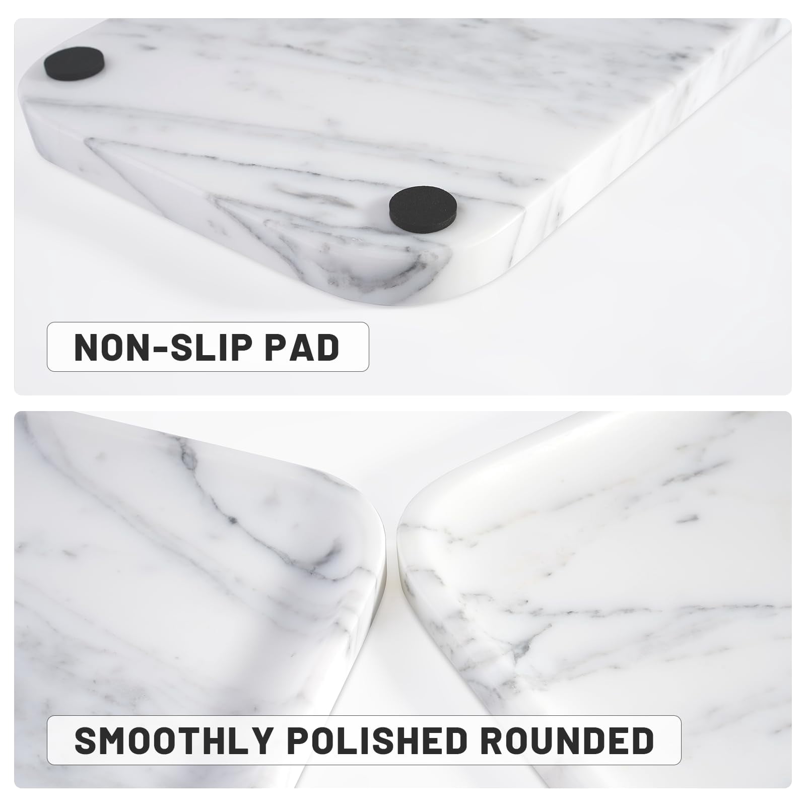 Arabescato Marble Serving Tray, Decorative Organizer for Bathroom ...