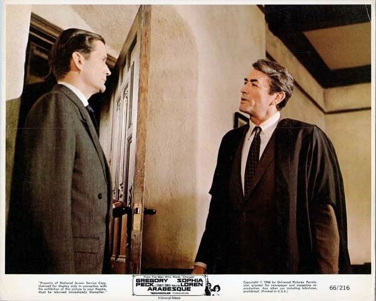 Arabesque 1966 Gregory Peck in school gown with John merivale 8x10 inch ...