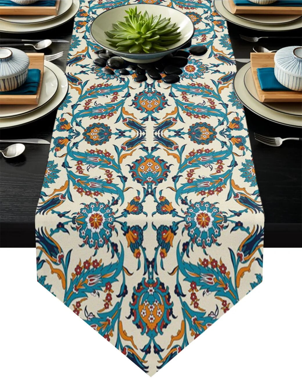 Arabesque Arabian Flowers Modern Table Runner Wedding For Party Event ...