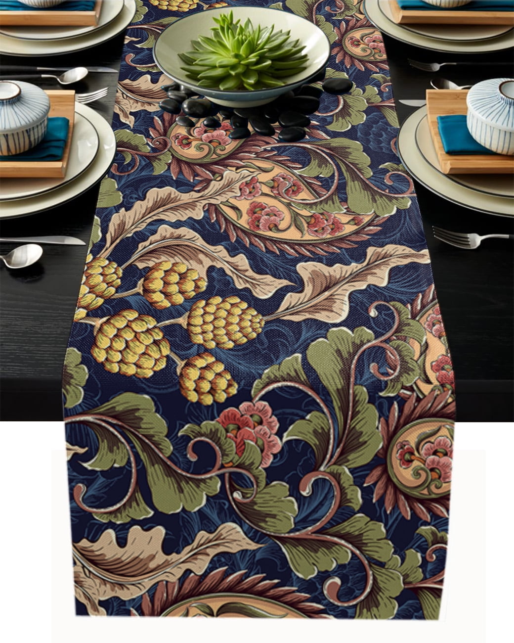 Arabesque Arabian Flowers Modern Table Runners Mat Coasters Holidays ...