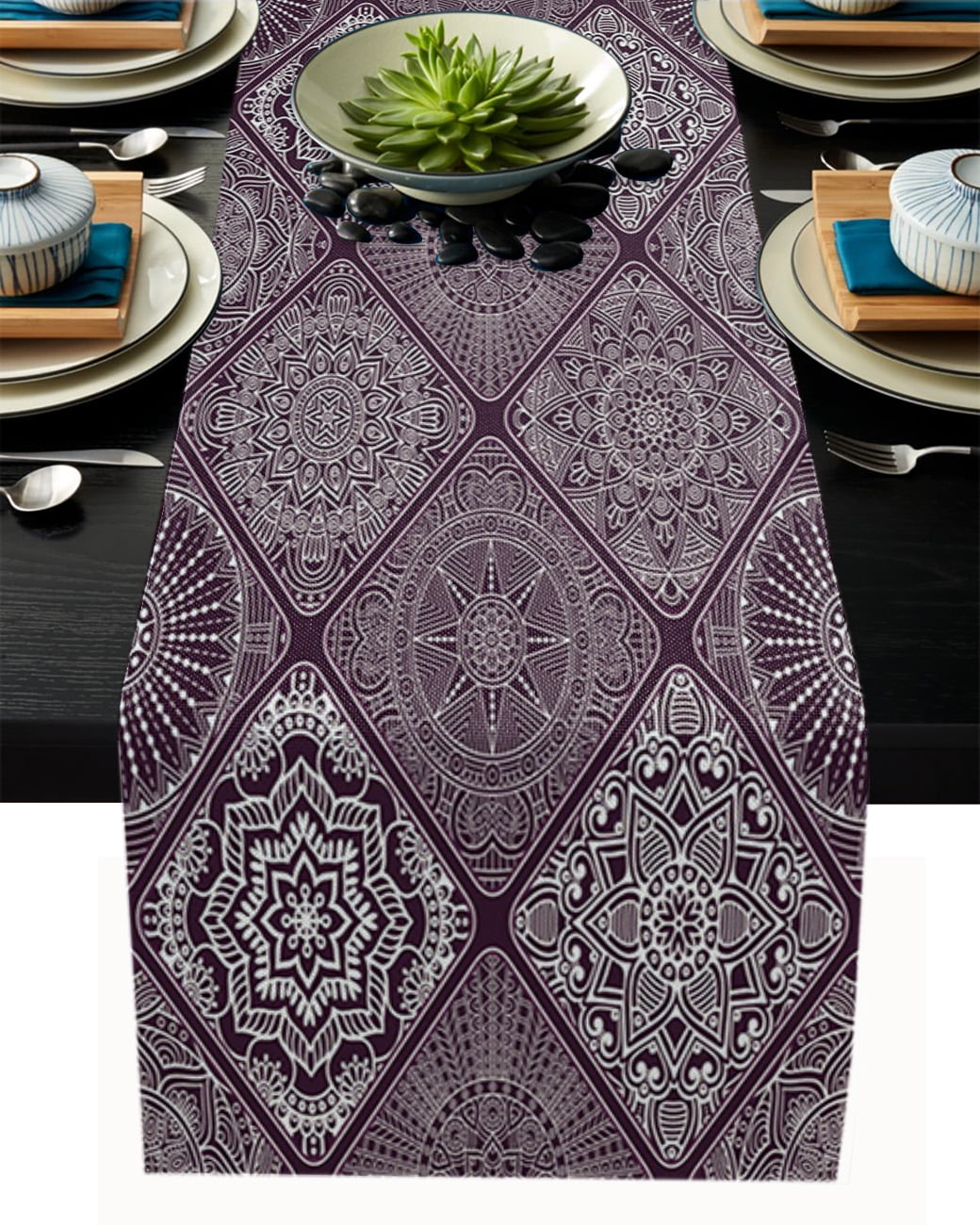 Arabesque Arabian Flowers Modern Table Runners Mat Coasters Holidays ...