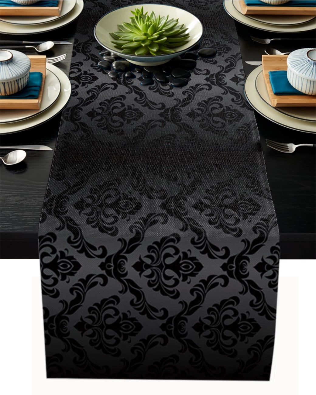 Arabesque Arabian Flowers Modern Table Runners Mat Coasters Holidays ...