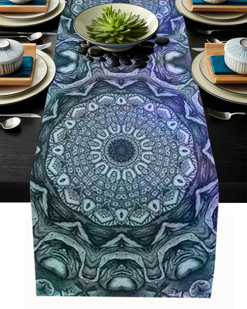 Arabesque Arabian Flowers Modern Table Runners Mat Coasters Holidays ...