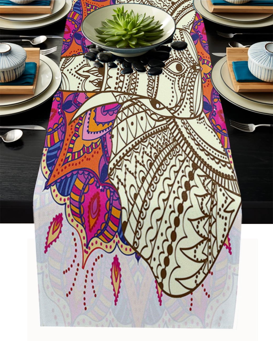 Arabesque Arabian Flowers Modern Table Runners Mat Coasters Holidays ...