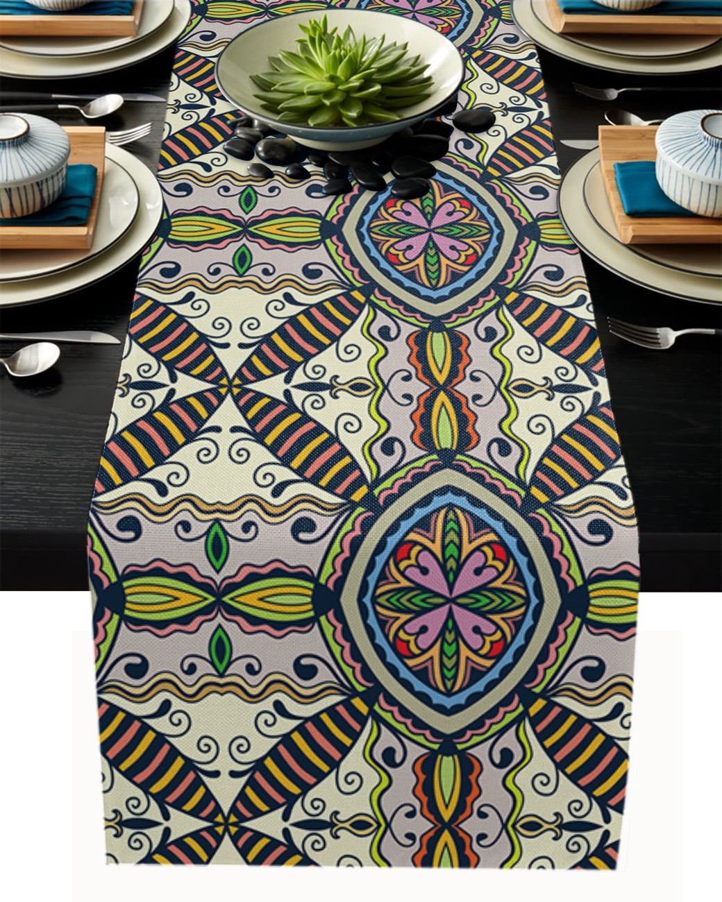Arabesque Arabian Flowers Modern Table Runners Mat Coasters Holidays ...