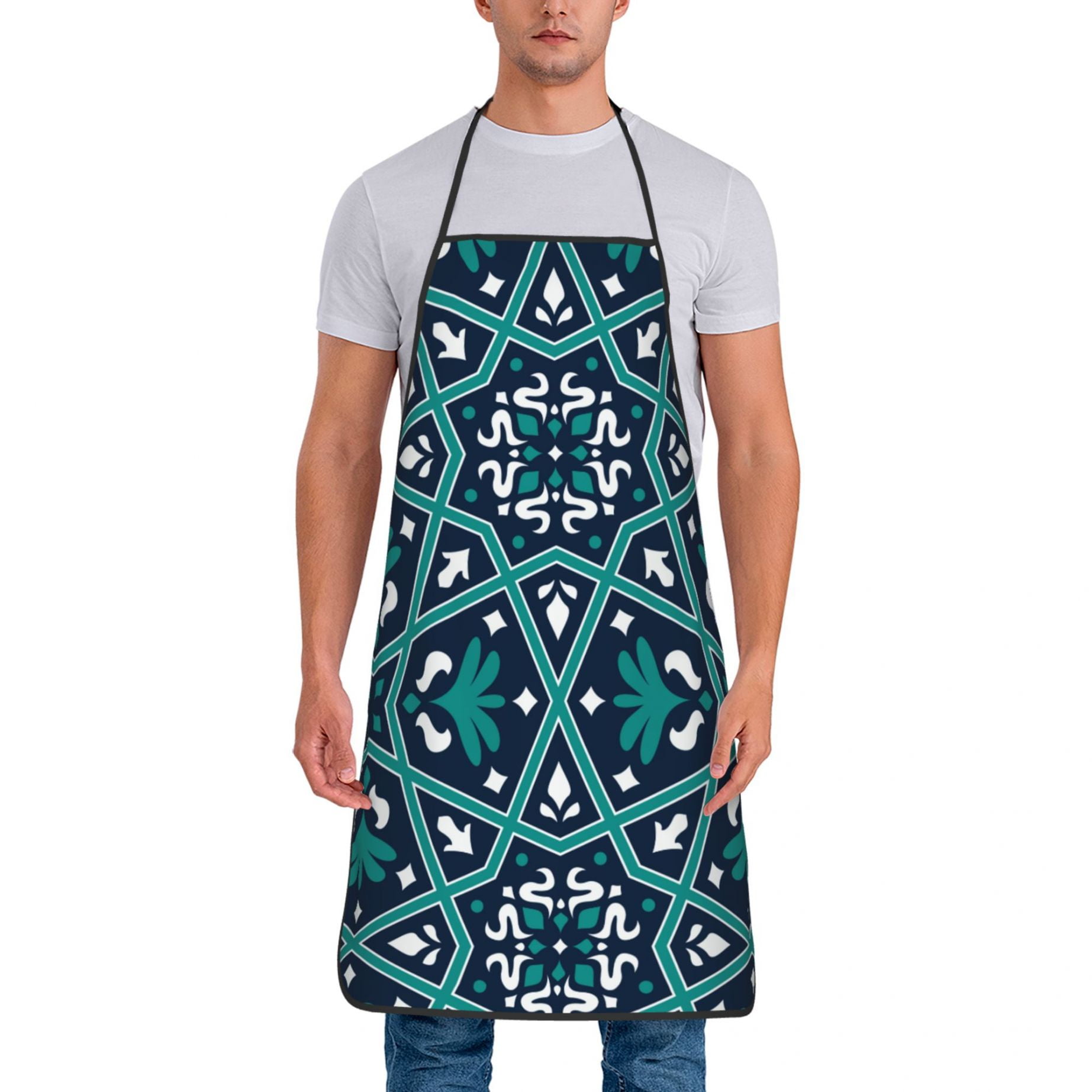 Arabesque Pattern Aprons For Women Men Waterproof Apron Kitchen Chef Cooking Bbq