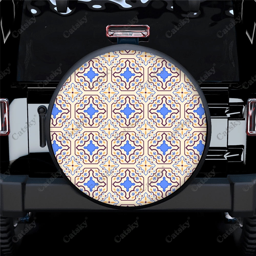 Arabesque Pattern Design Polyester Universal Spare Wheel Tire Cover ...