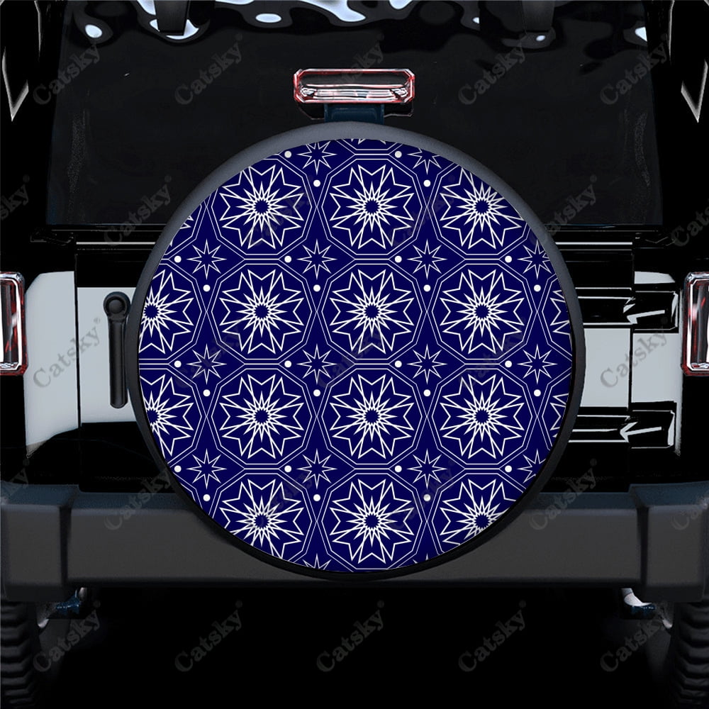 Arabesque Pattern Design Polyester Universal Spare Wheel Tire Cover ...