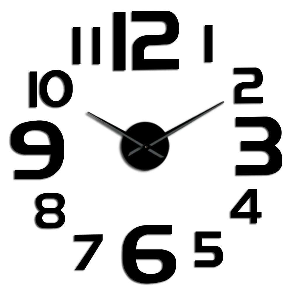 Arabia Numerals DIY Wall Clock 3D Mirror Effect Acrylic Stickers Clocks ...