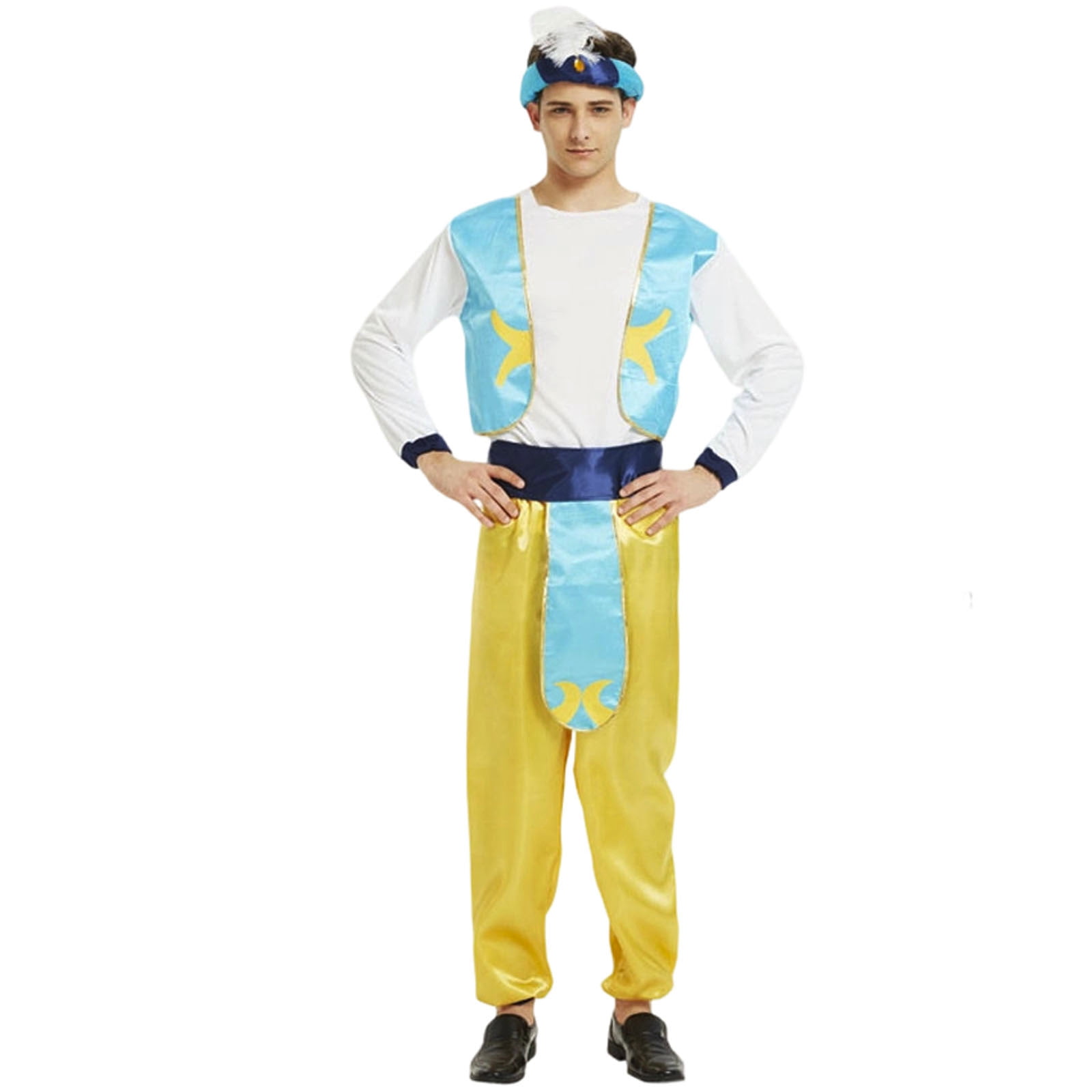 Arabian Carnival Party Dress Up Adult Aladdin Lamp Hat Long Sleeved Top ...