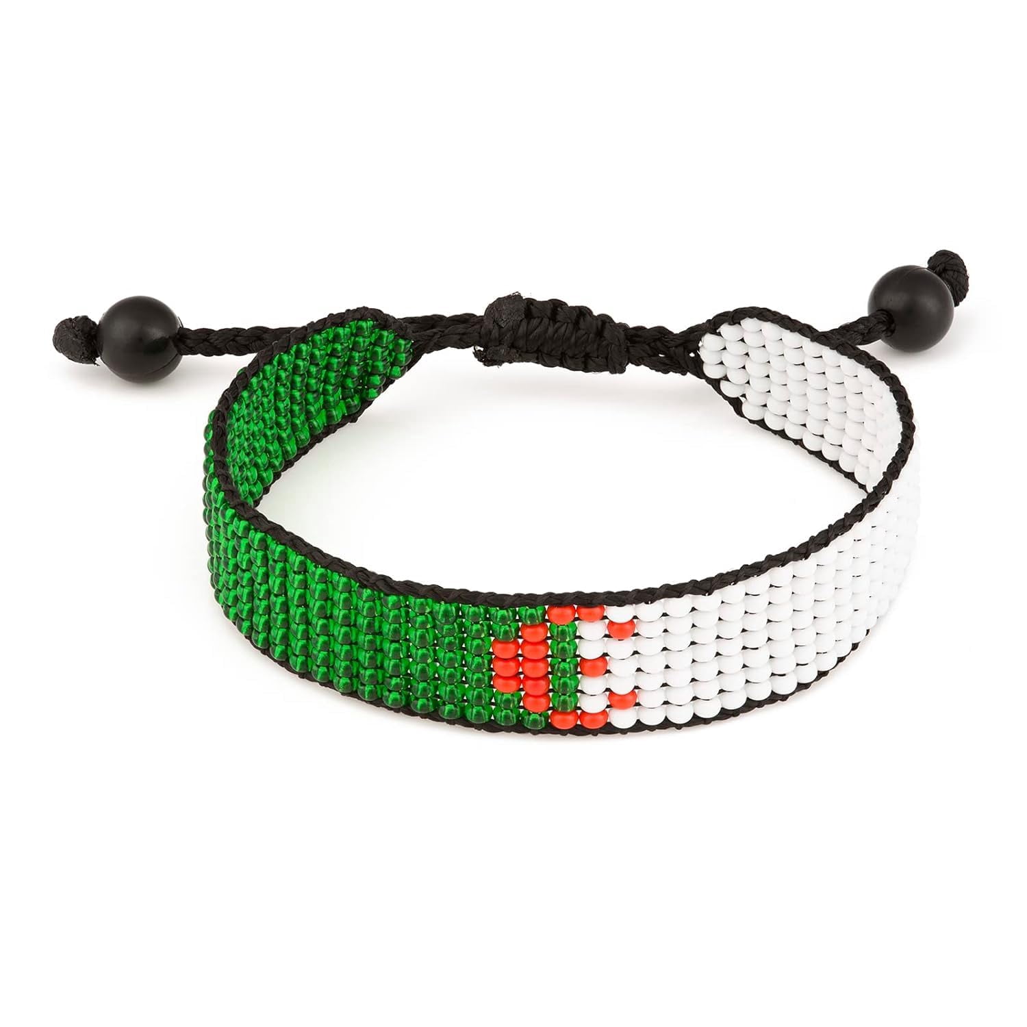 Algeria Flag Bracelets: Adjustable Beaded String Bracelet, Handmade ...