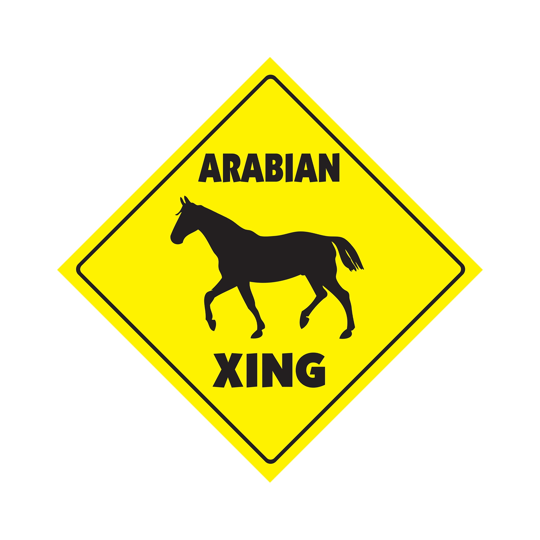 Arabian Horse Crossing Sign Zone Xing | Indoor/Outdoor | 14" Tall ...