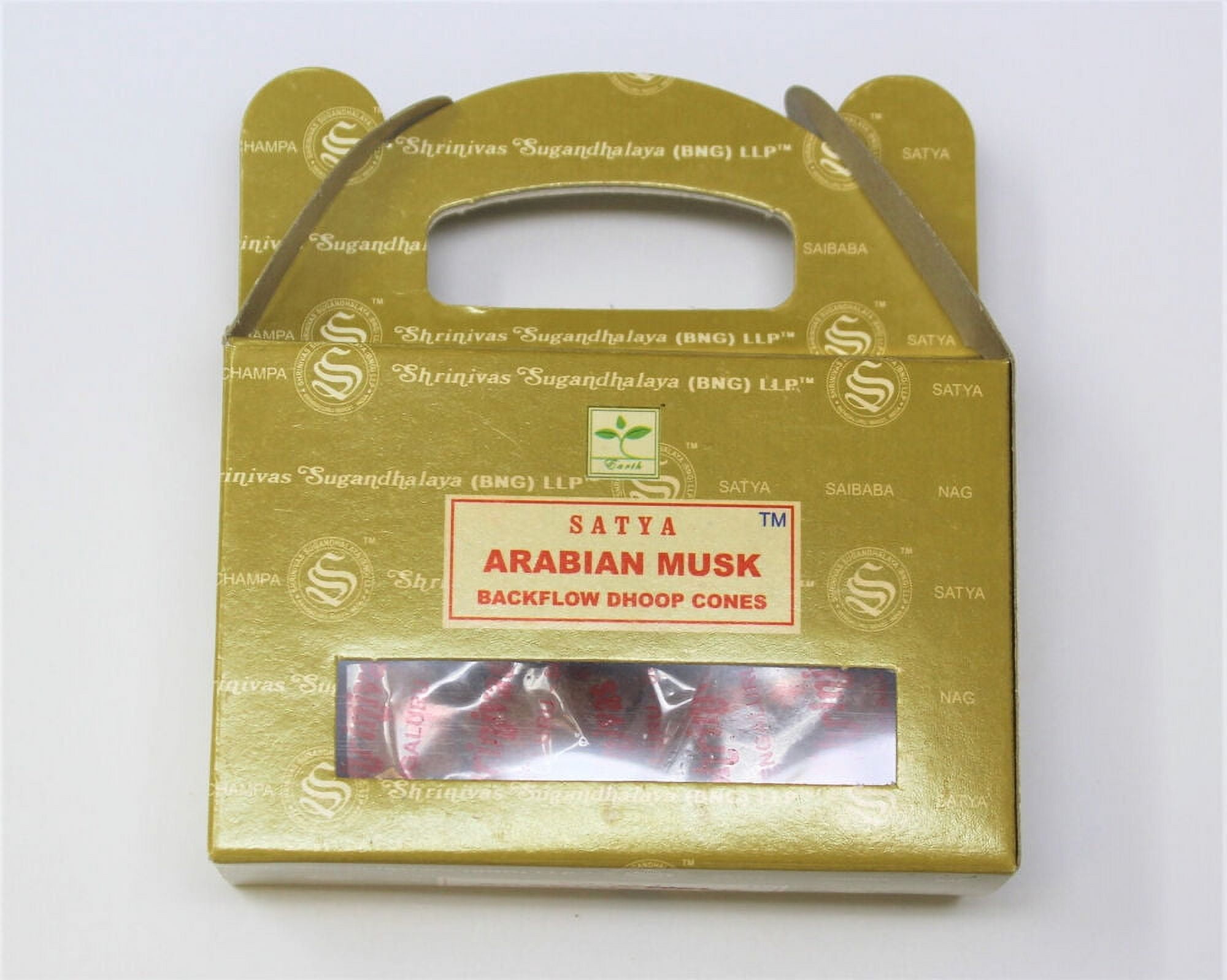 Arabian Musk Backflow Incense Cones by Satya, 24 Pack for Purification ...