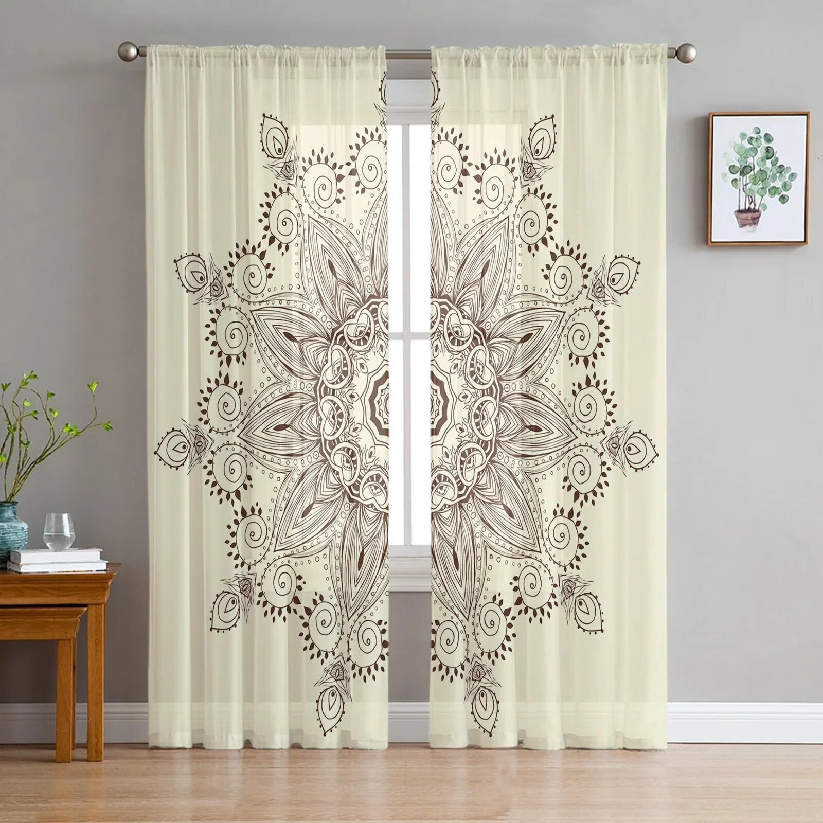 Arabian Purple Islam Tulle Curtains for Living Room Print Sheer Voile ...