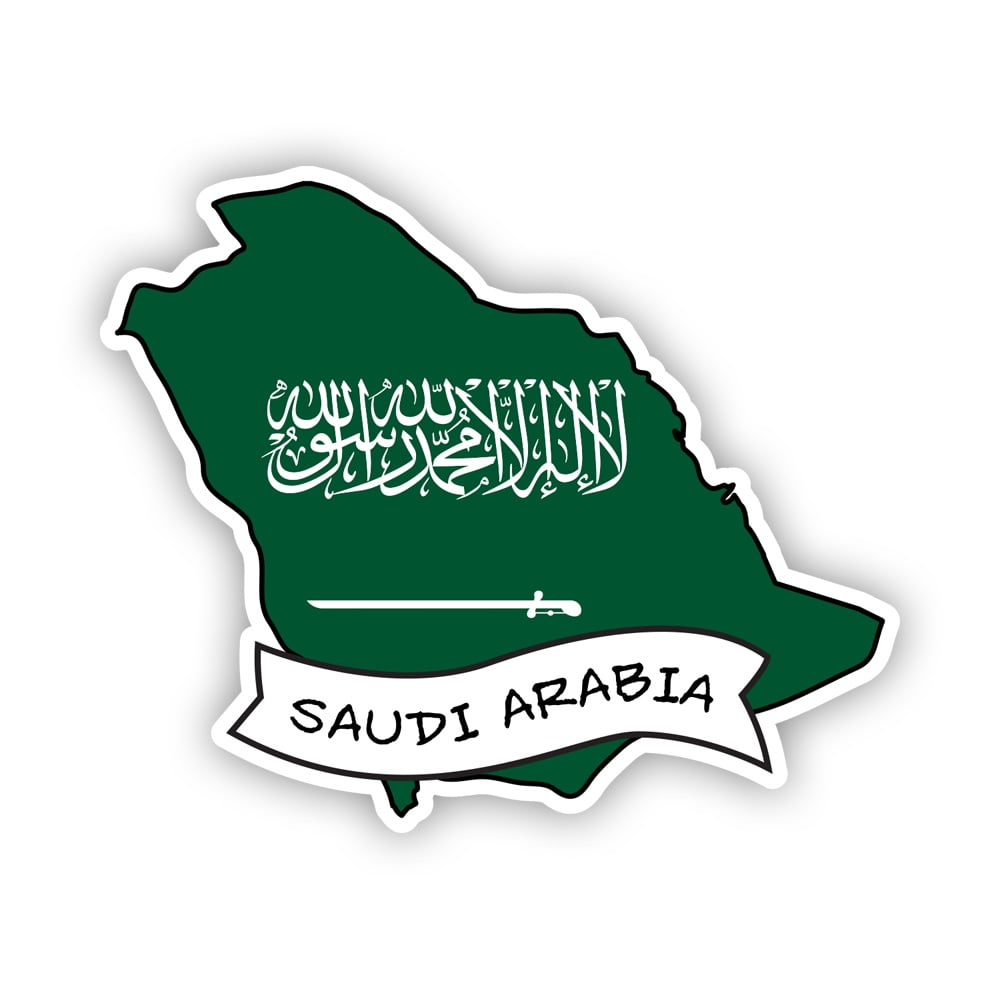 Arabian Shaped Saudi Arabia Flag Sticker Decal - Self Adhesive Vinyl ...