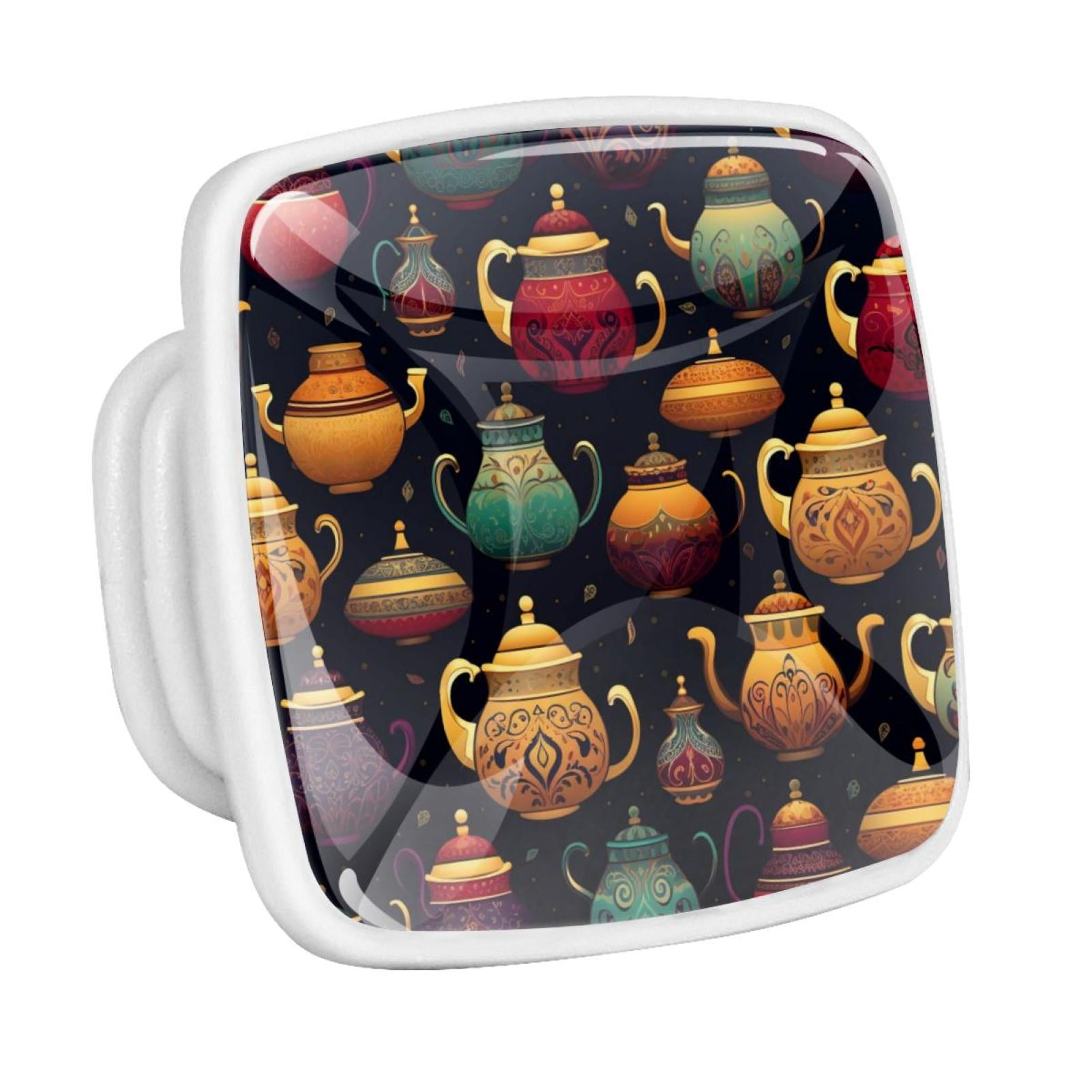 Arabian Tea Kettle Fluorescent Drawer Pulls with Screws Square 4-Pack ...
