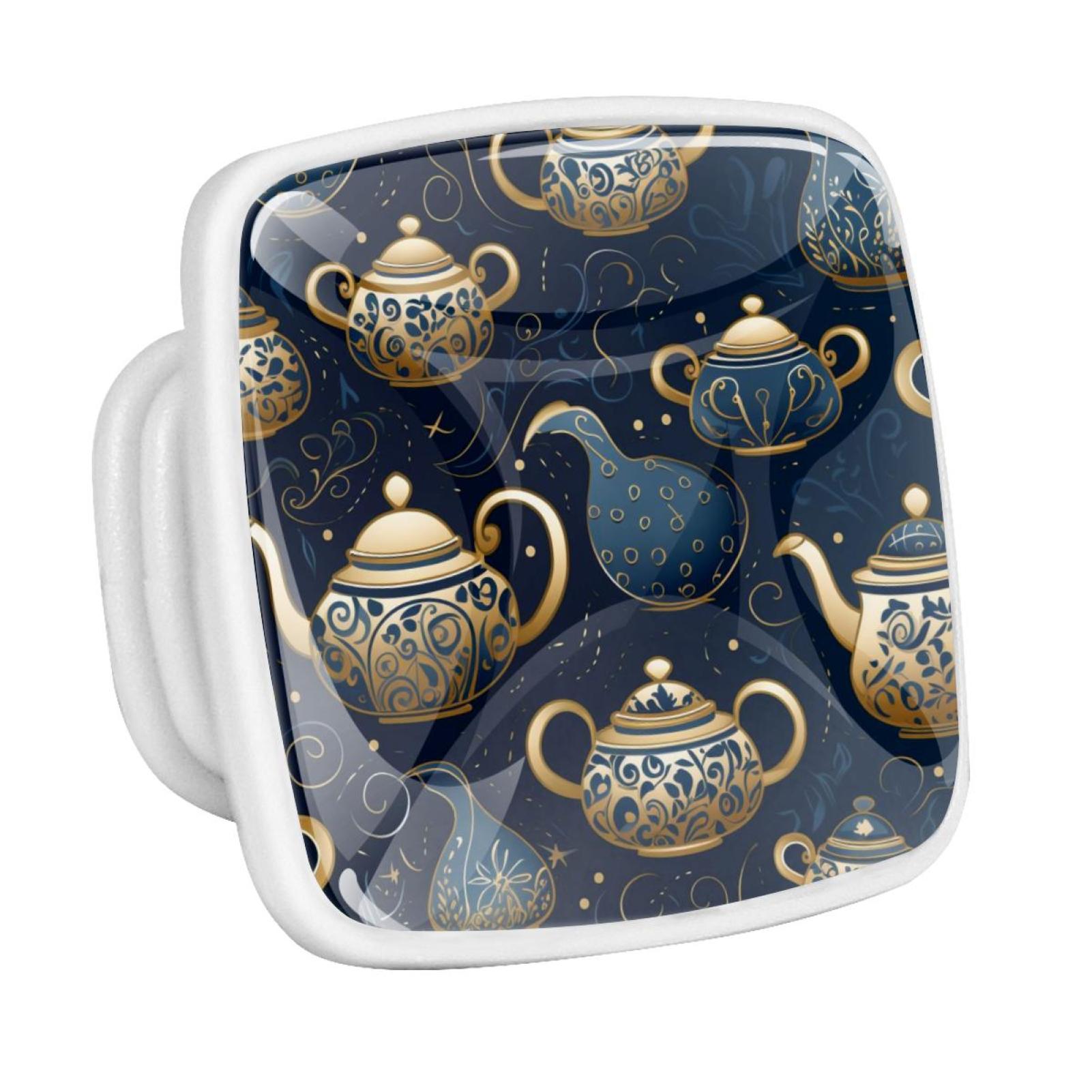 Arabian Tea Kettle Fluorescent Drawer Pulls with Screws Square 4-Pack ...