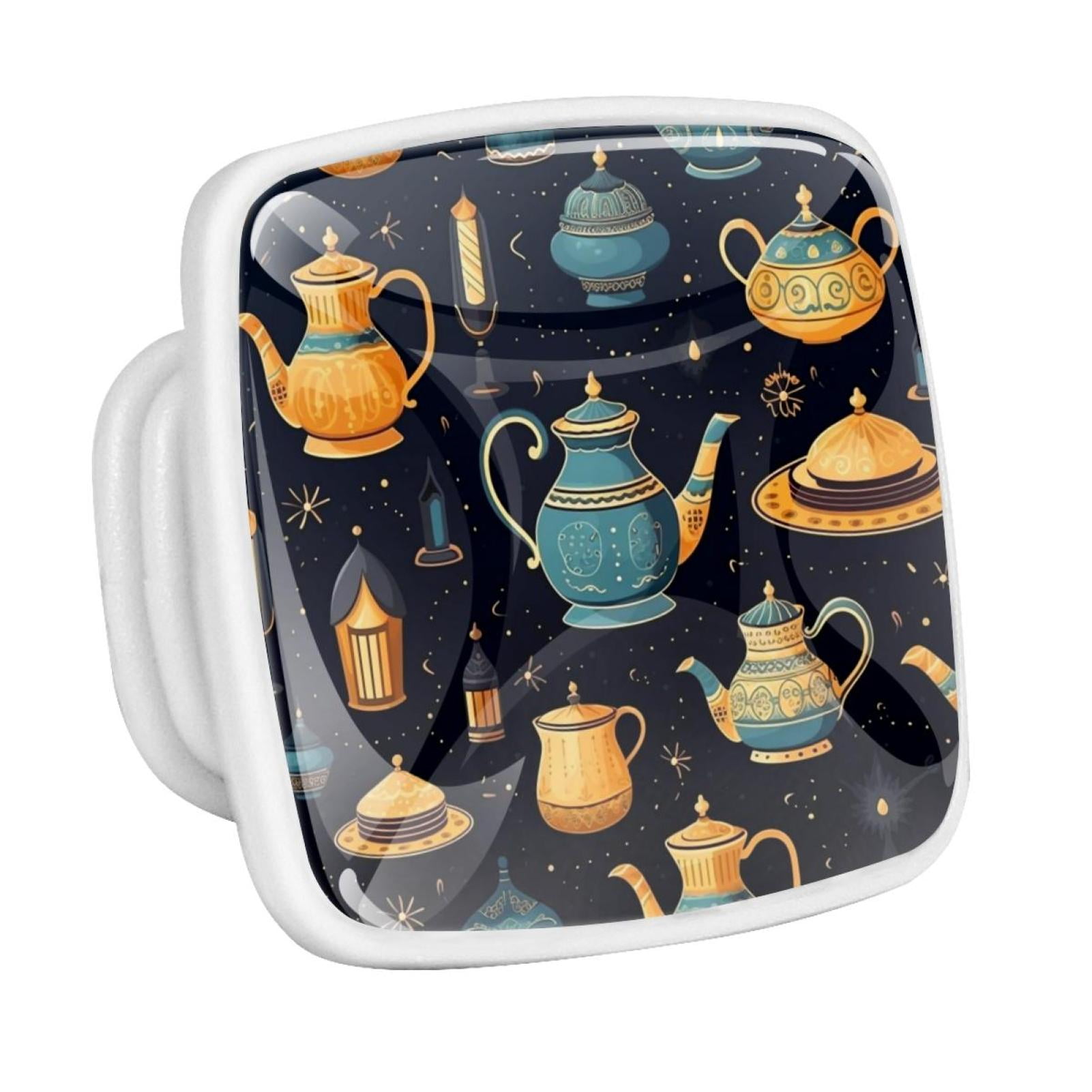 Arabian Tea Kettle Fluorescent Drawer Pulls with Screws Square 4-Pack ...