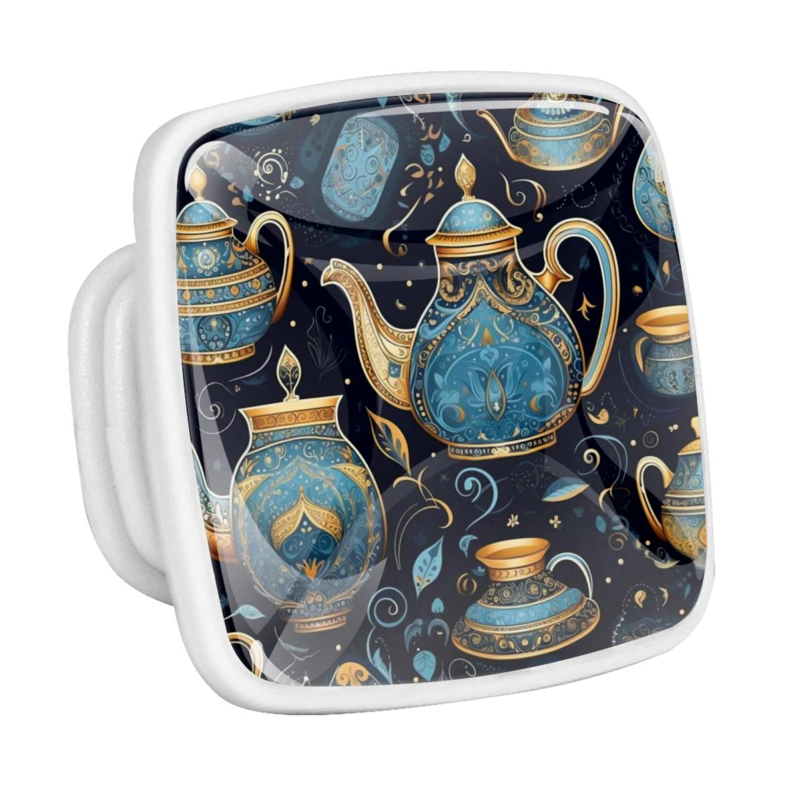 Arabian Tea Kettle Fluorescent Drawer Pulls with Screws Square 4-Pack ...