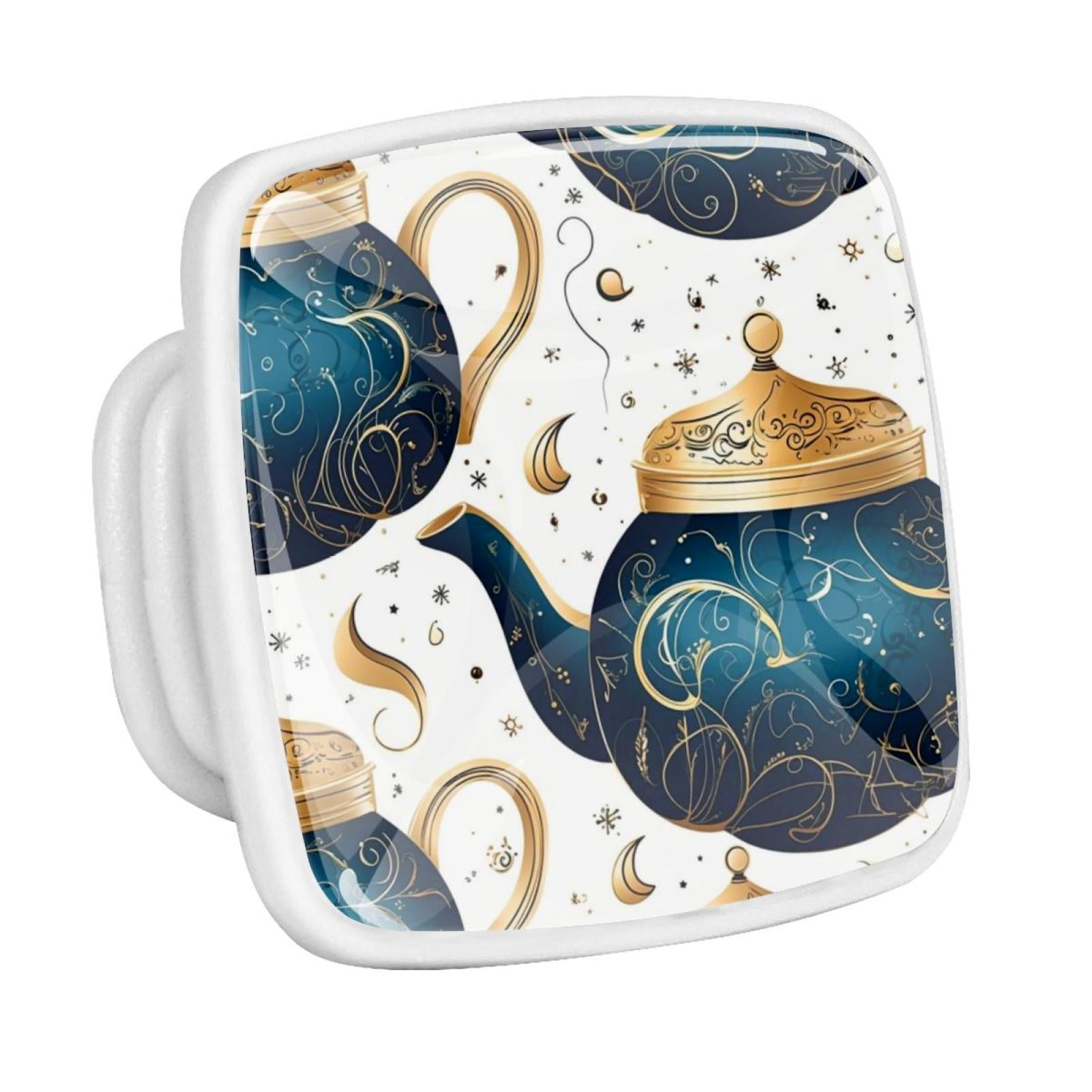 Arabian Tea Kettle Fluorescent Drawer Pulls with Screws Square 4-Pack ...