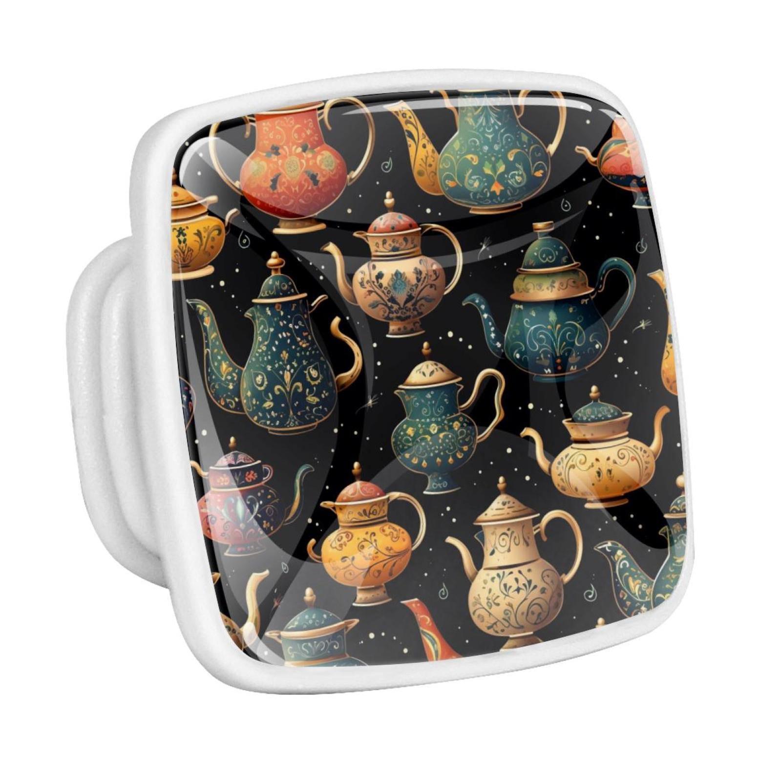 Arabian Tea Kettle Fluorescent Drawer Pulls with Screws Square 4-Pack ...