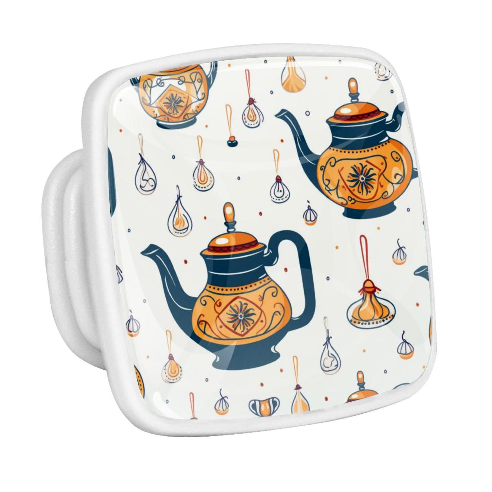 Arabian Tea Kettle Fluorescent Drawer Pulls with Screws Square 4-Pack ...