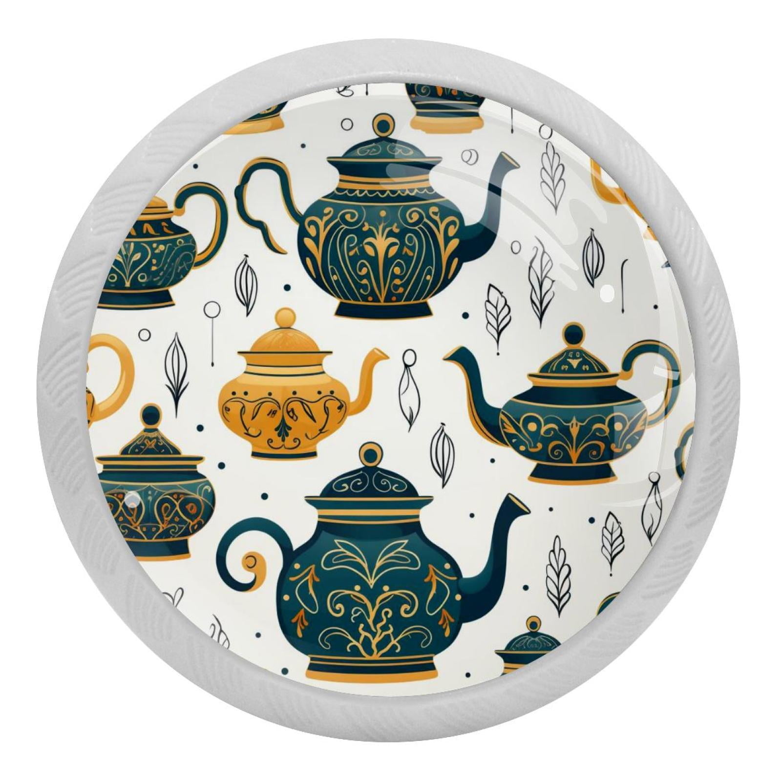 Arabian Tea Kettle Pattern 4PCS Cabinet Knobs Pulls Fluorescent Drawer ...