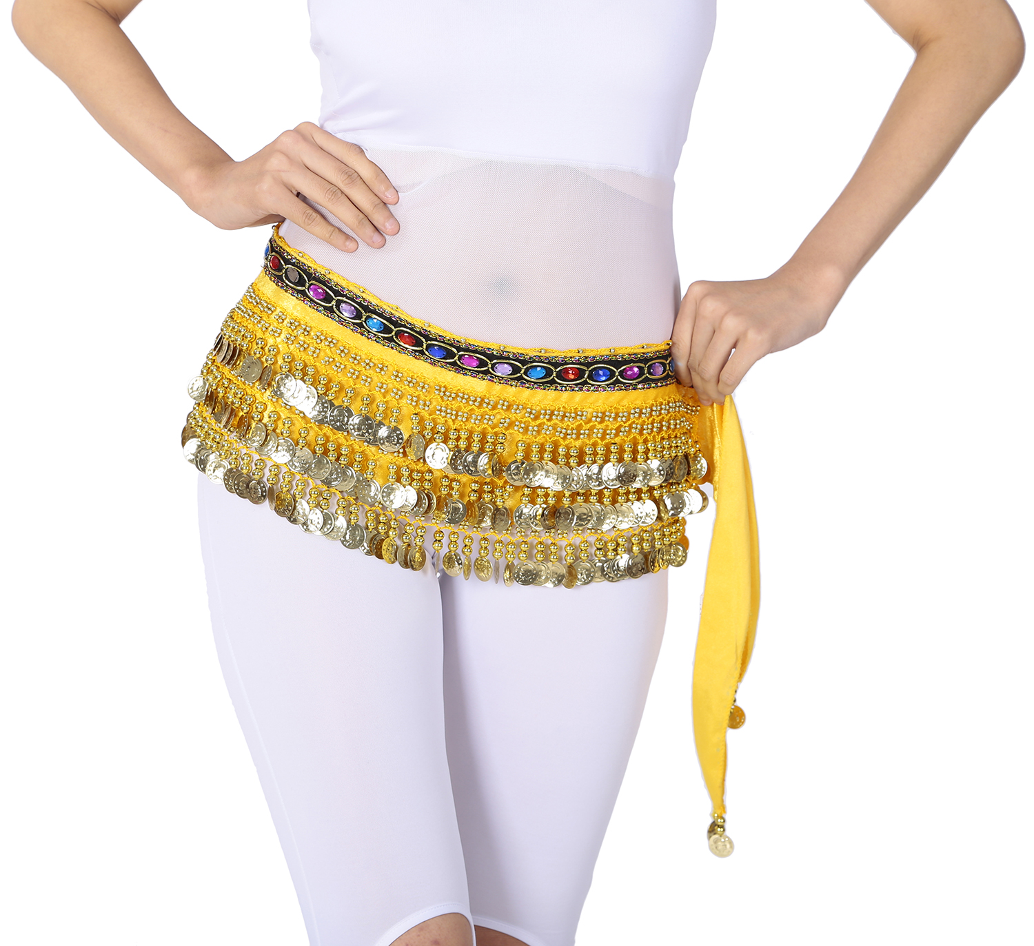 Arabian Velvet Belly Dancer Hip Scarf Scarves Jeweled Trim Gold Coin ...