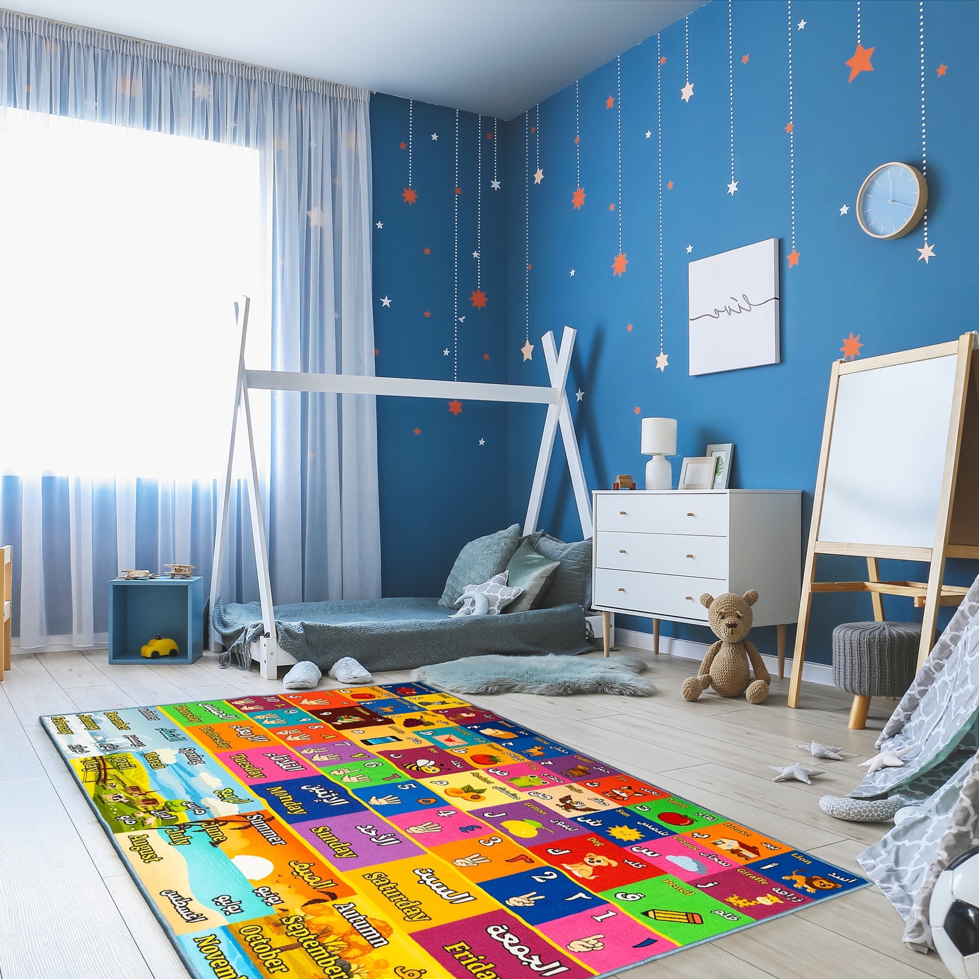 MOMOTOYS Kids Rug Learning Collection, ABC Alphabet, Numbers, Animals ...