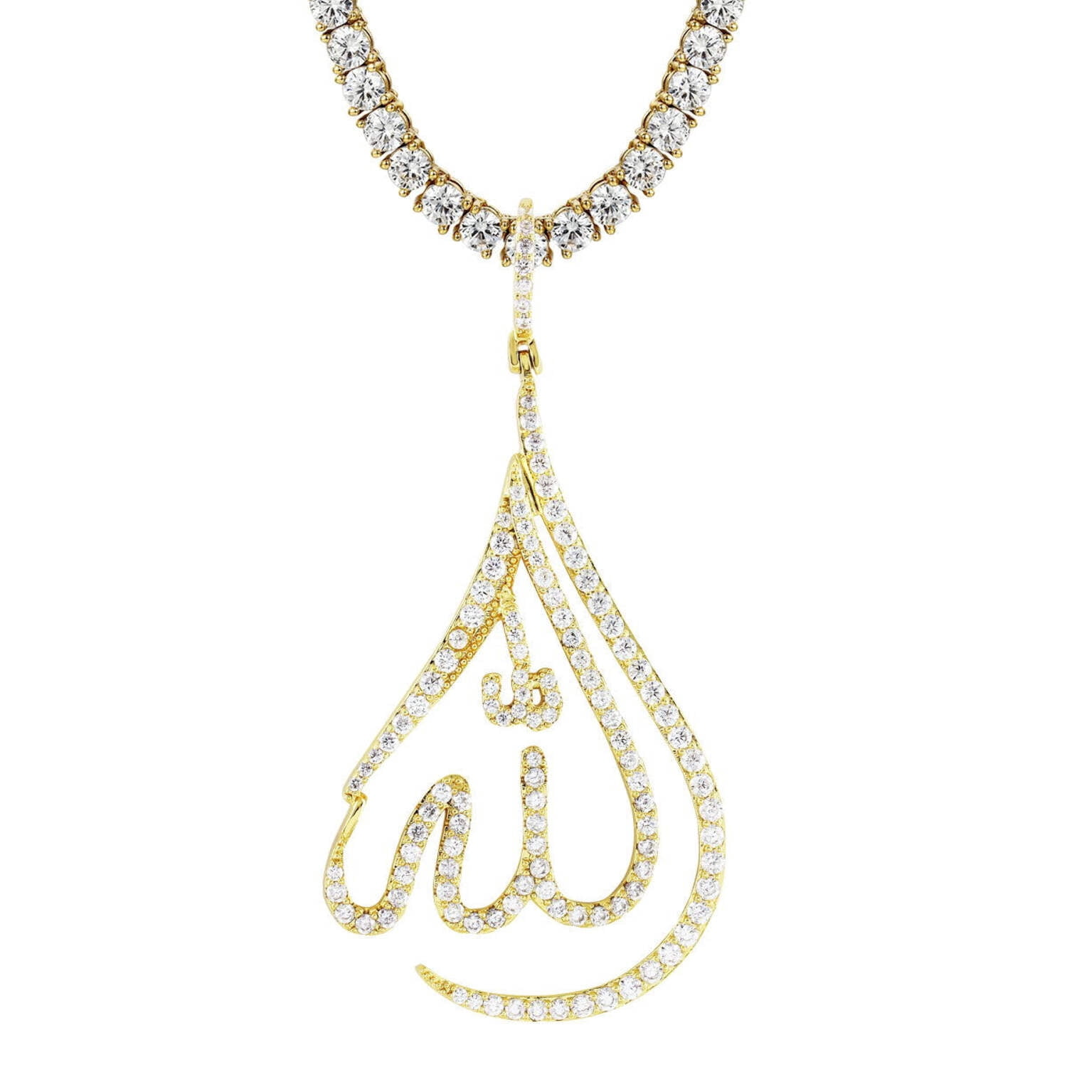 Arabic Allah Tear Drop Shape Religious Silver Charm Pendant - Walmart.com