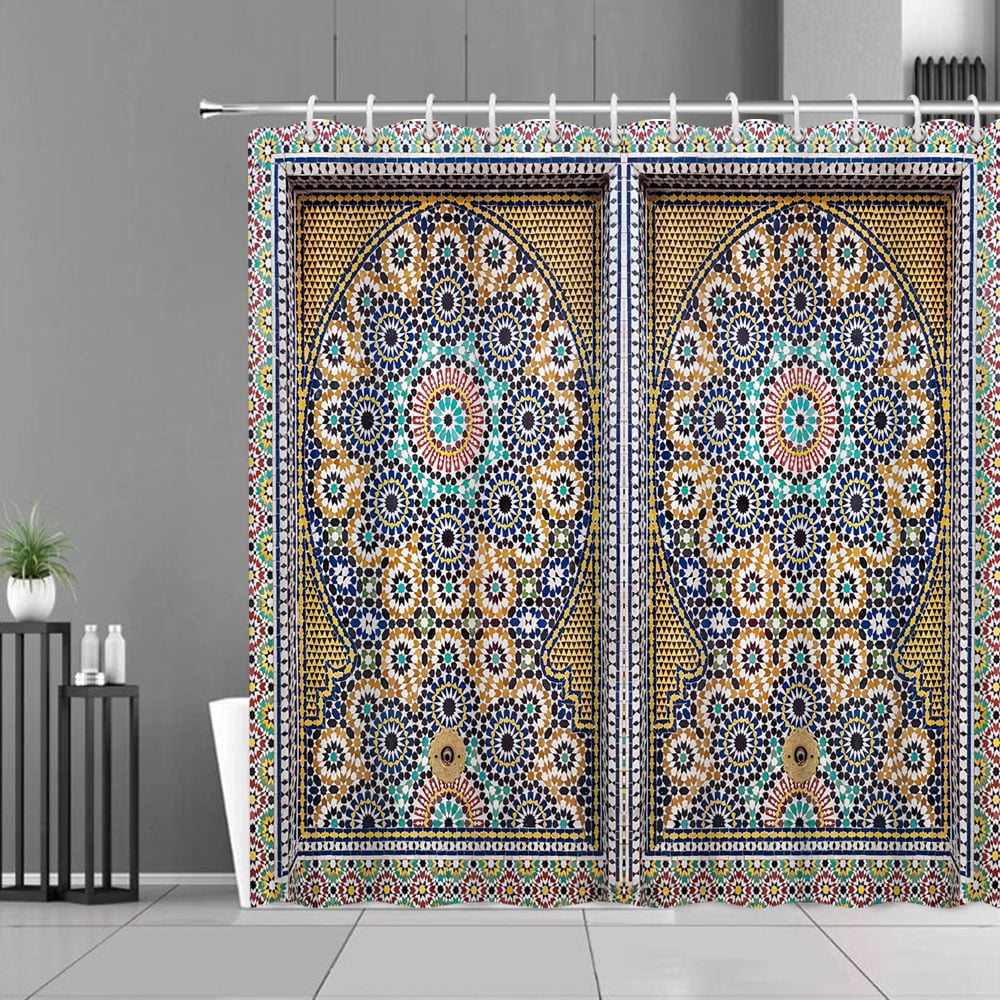 Arabic Arch Morocco Antique Doors Shower Curtain Old Vintage Farm Wood ...