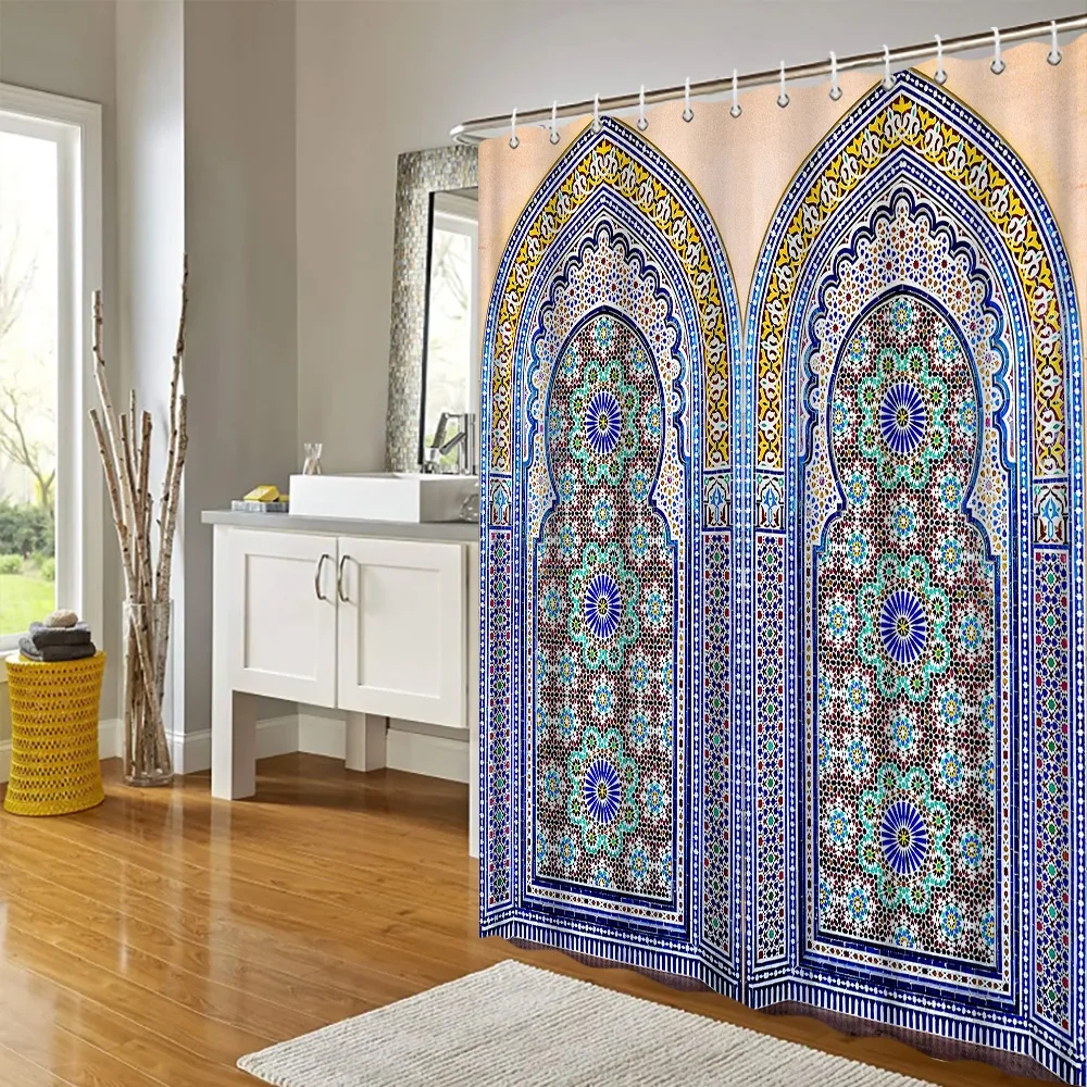 Arabic Arch Morocco Antique Doors Shower Curtain Old Vintage Farm Wood ...