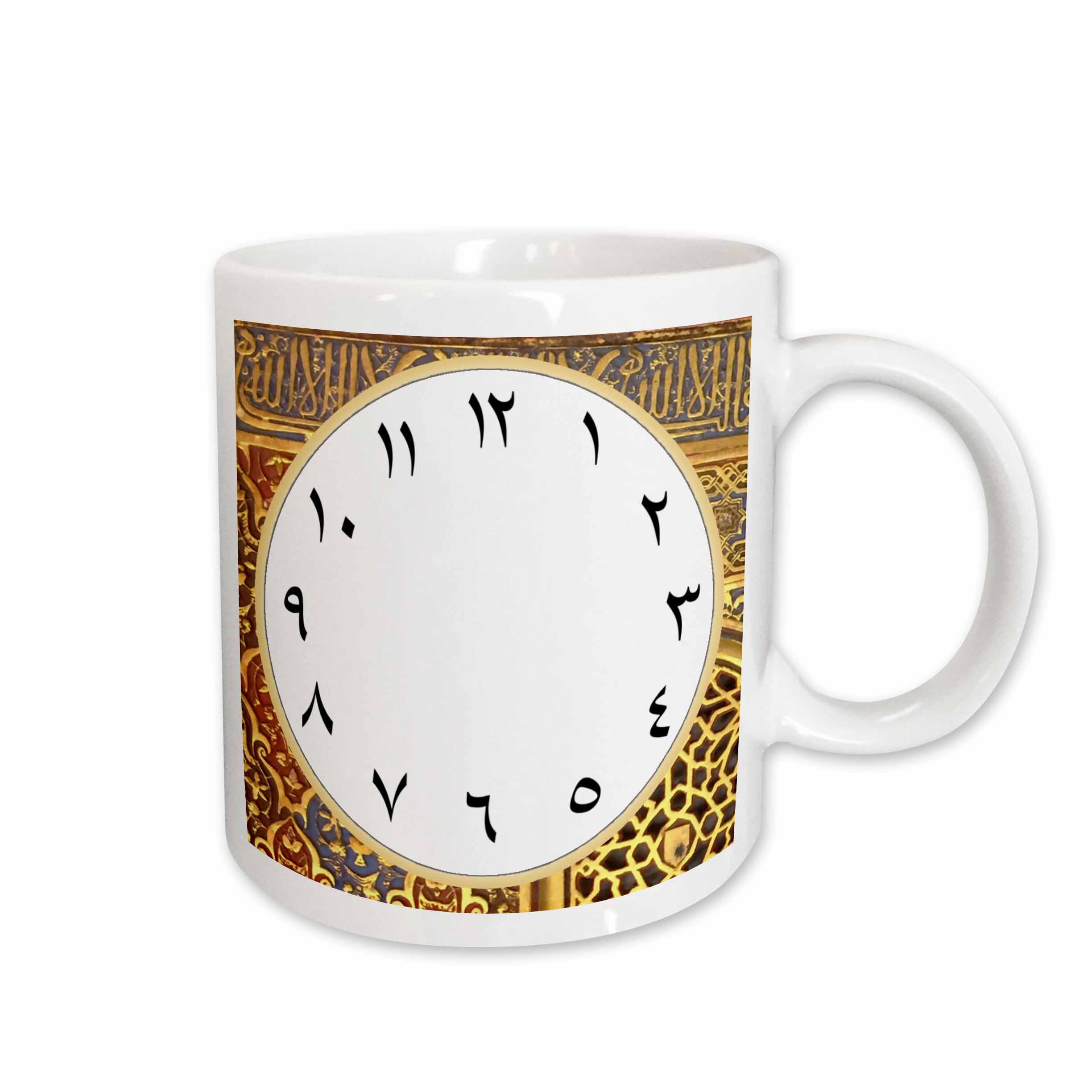 3drose, Arabic Clock Face with Arabic Numbers - Arabian Gold Graphic ...