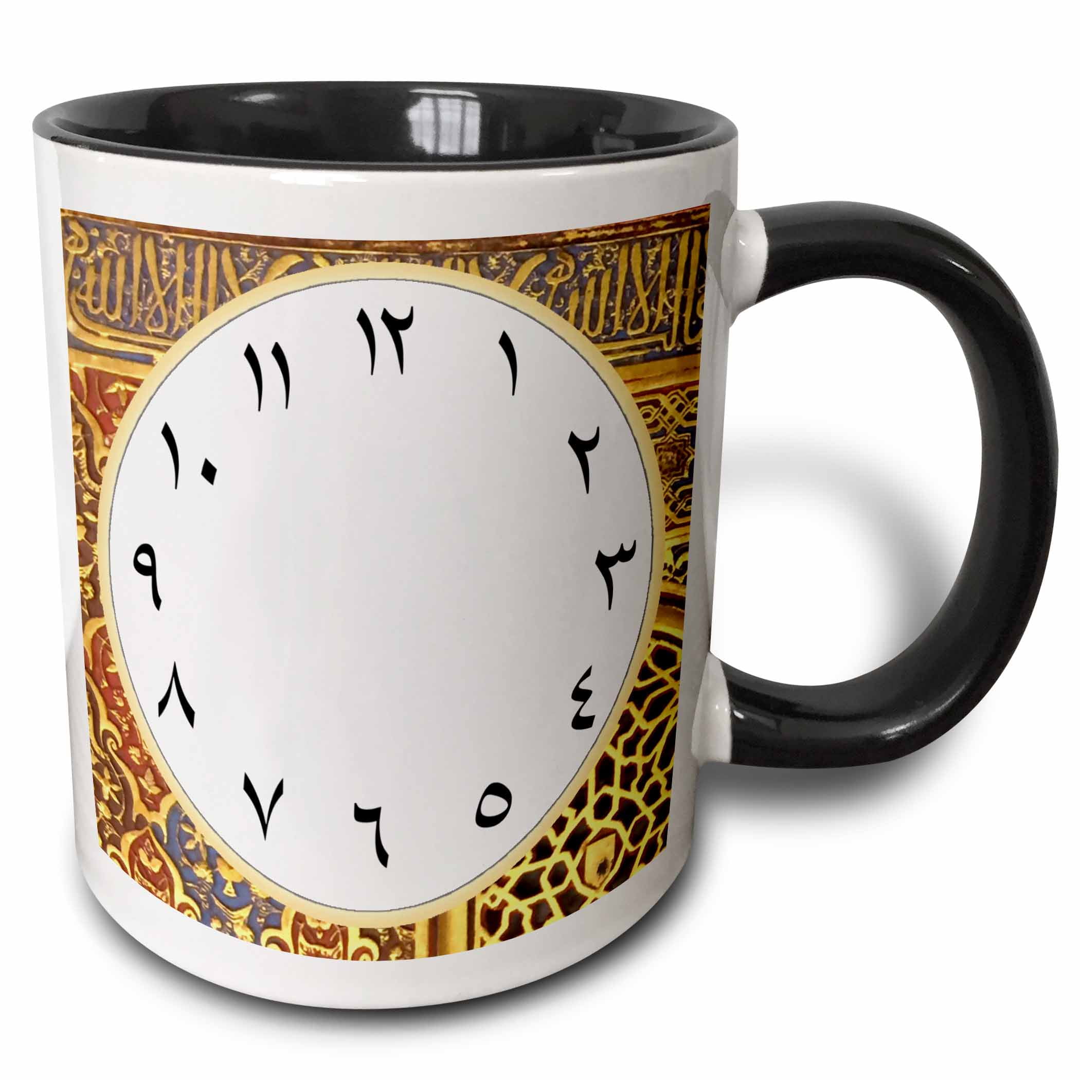 3drose, Arabic Clock Face with Arabic Numbers - Arabian Gold Graphic ...