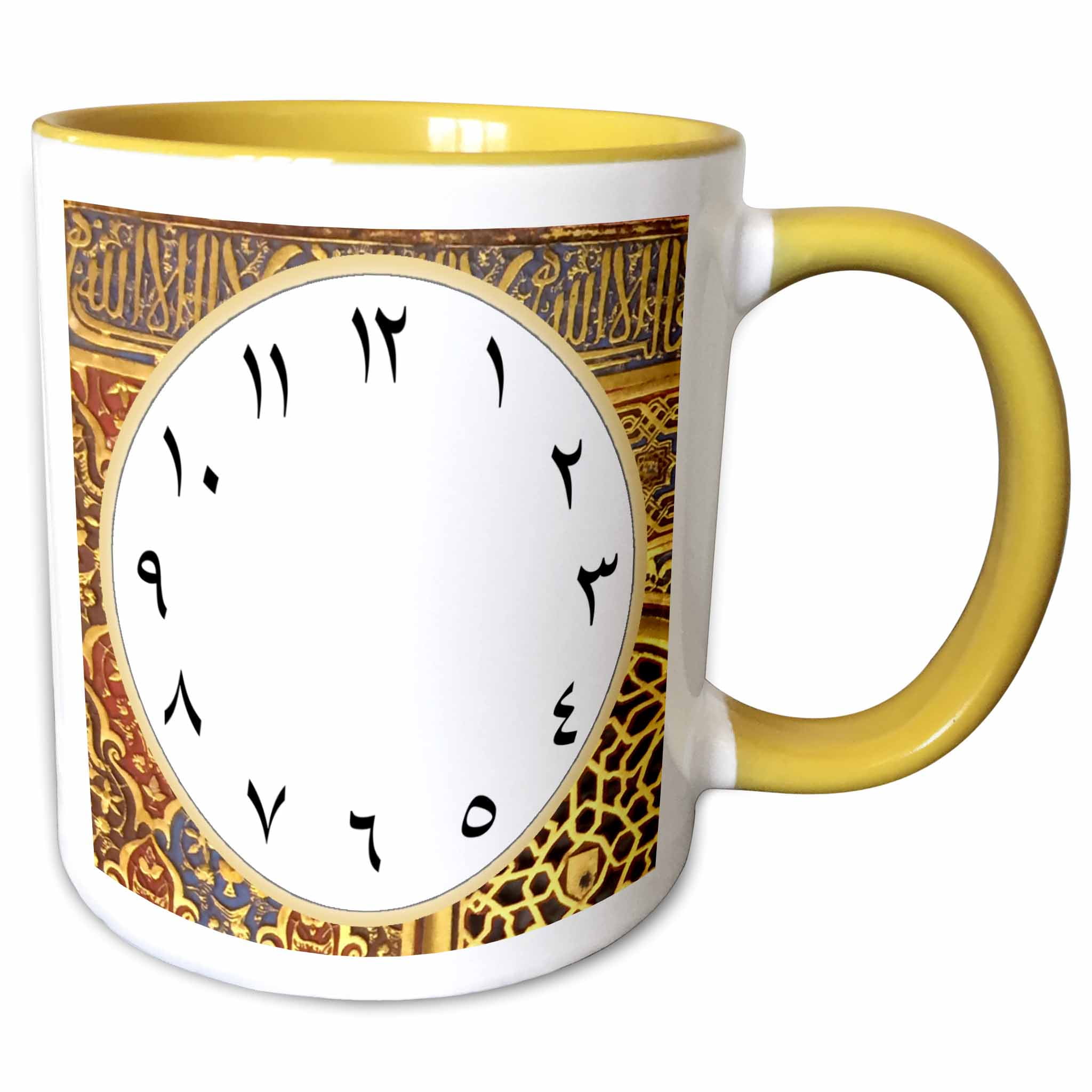 3drose, Arabic Clock Face with Arabic Numbers - Arabian Gold Graphic ...