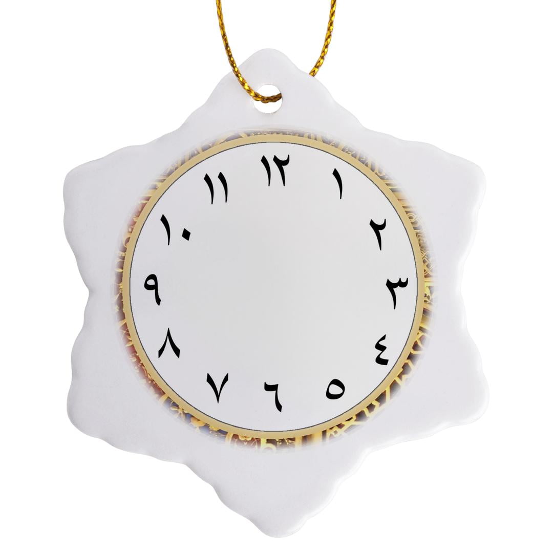3drose, Arabic Clock Face with Arabic Numbers - Arabian Gold Graphic, 3 ...