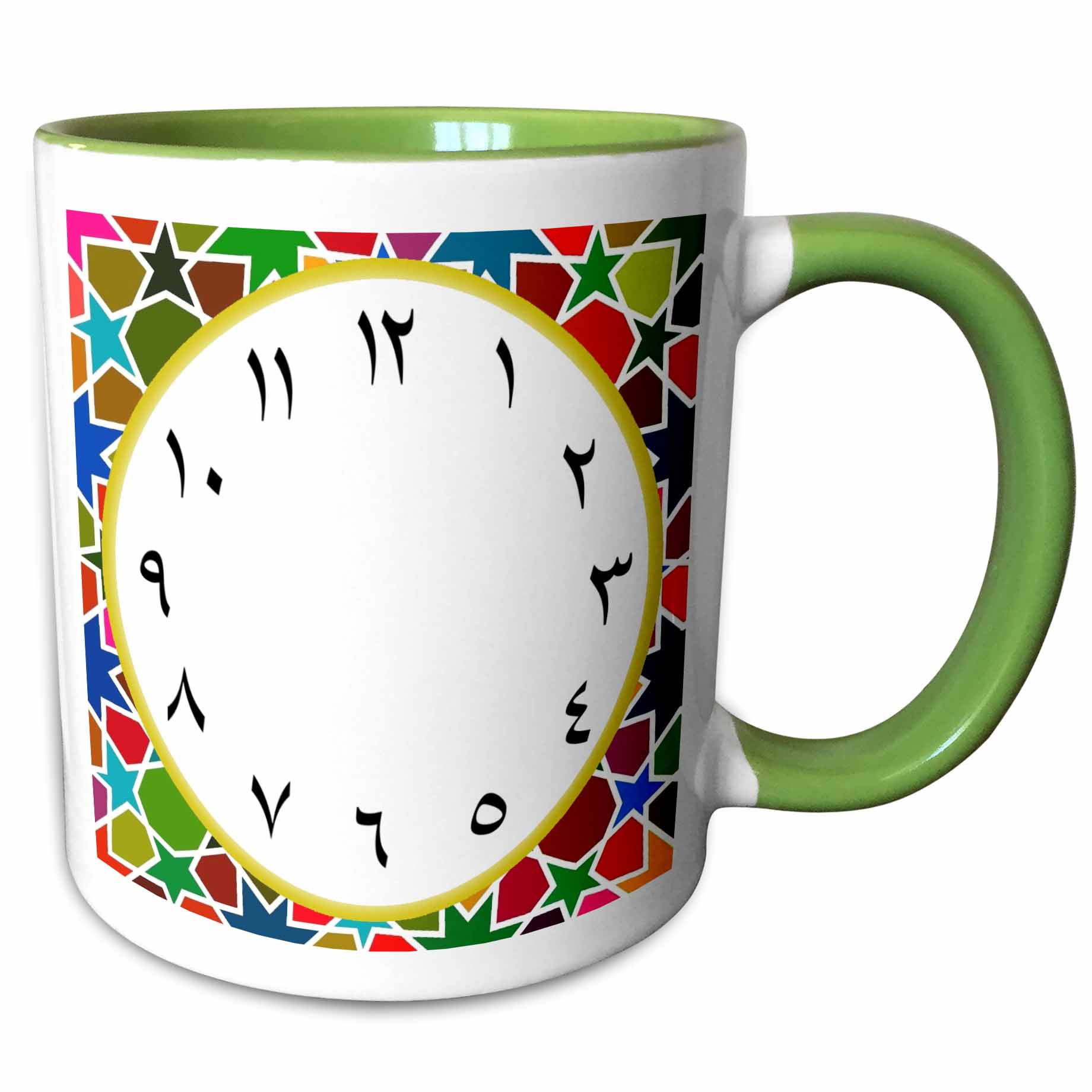 3drose, Arabic Clock Face with Arabic Numbers - Colorful Stars ...