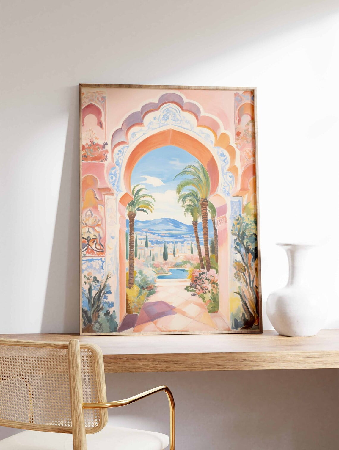 Arabic Doorway Poster, Moroccan Print, Persian Decor, Traditional ...