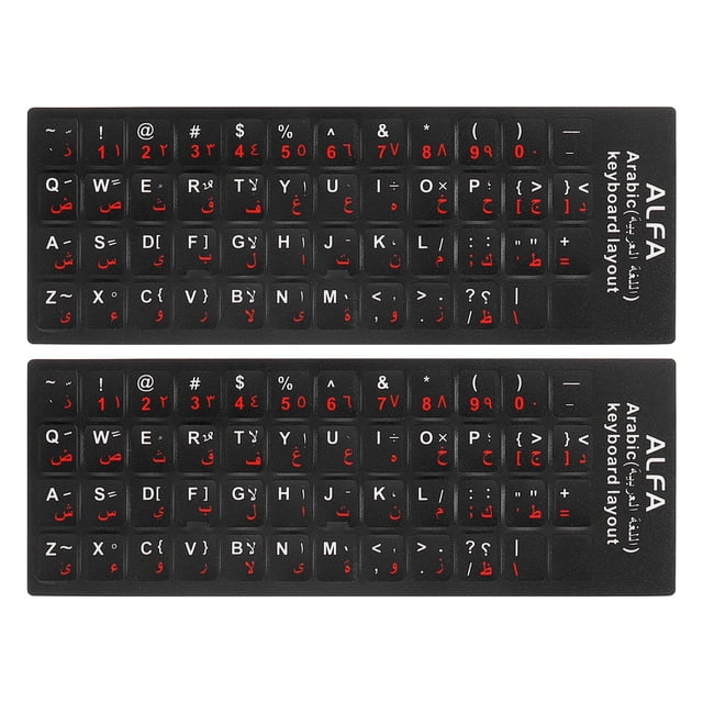 Arabic-English Keyboard Stickers PC Keyboard Stickers Black Background ...