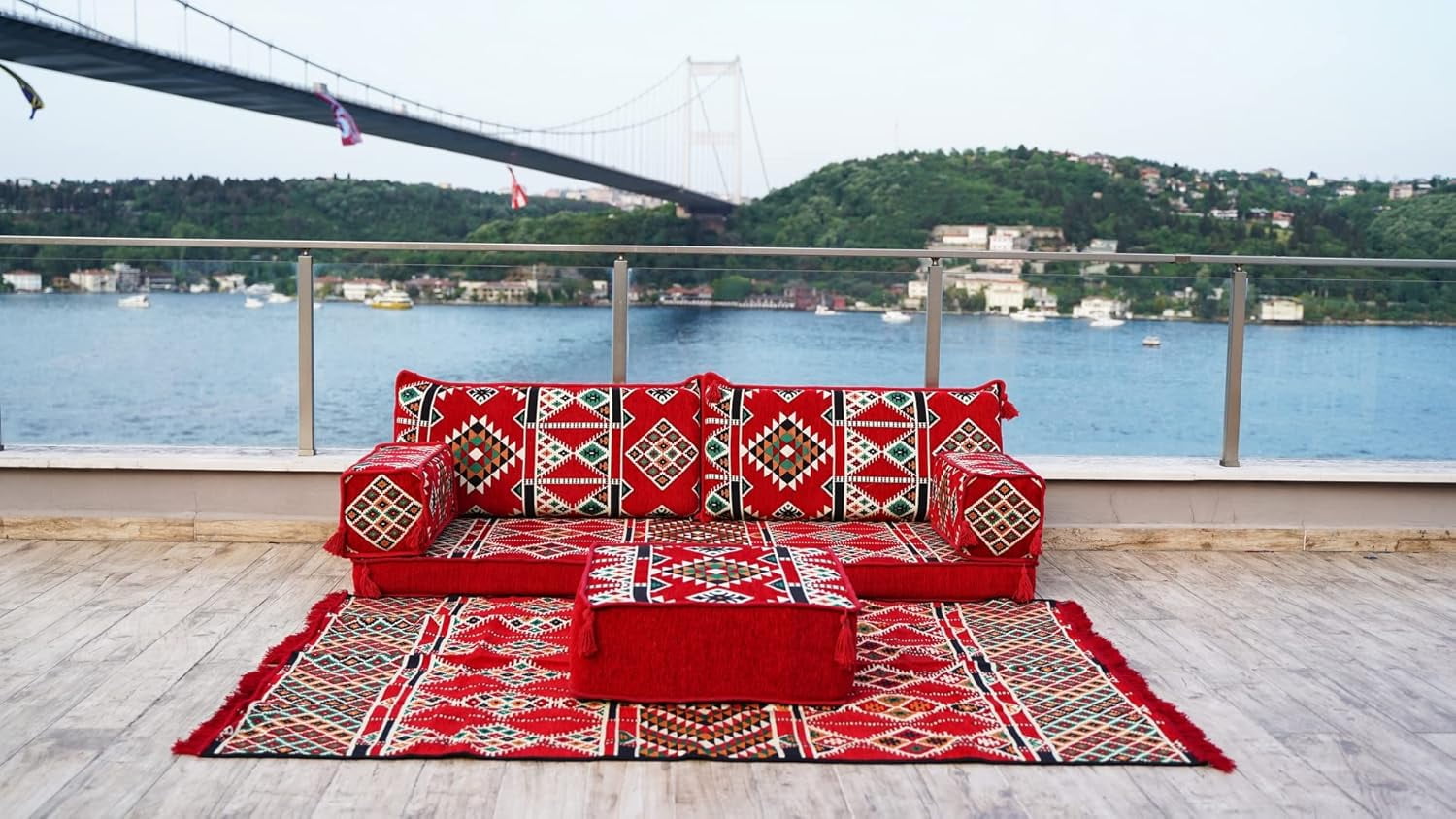 Arabic Floor Cushions, Convertible Sofa Bed, Red Diwan Sofa, Modular ...