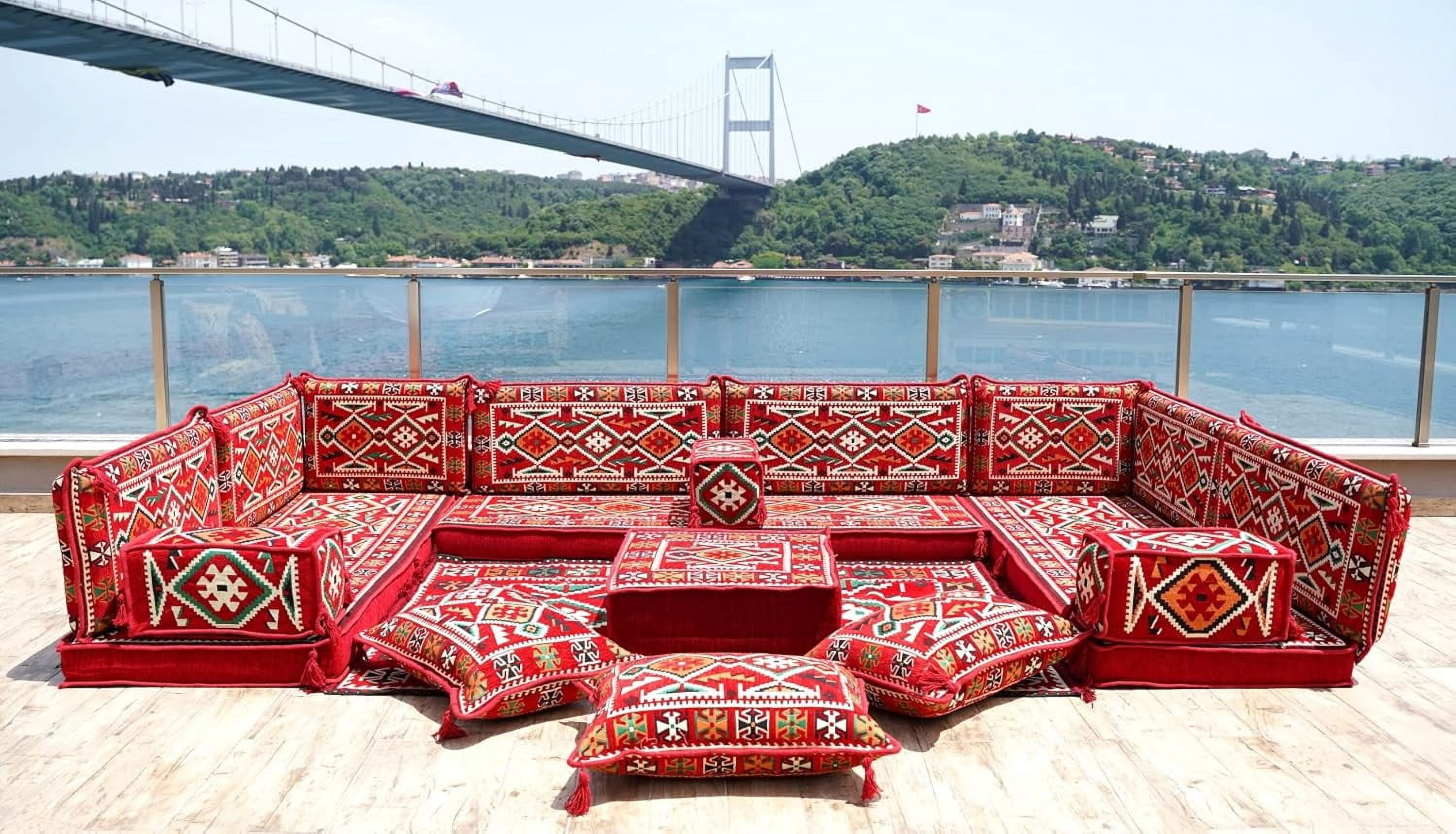Arabic Floor Seating, Modular Sofa, U Shaped Sofa Bed, Red Turkish Sofa ...